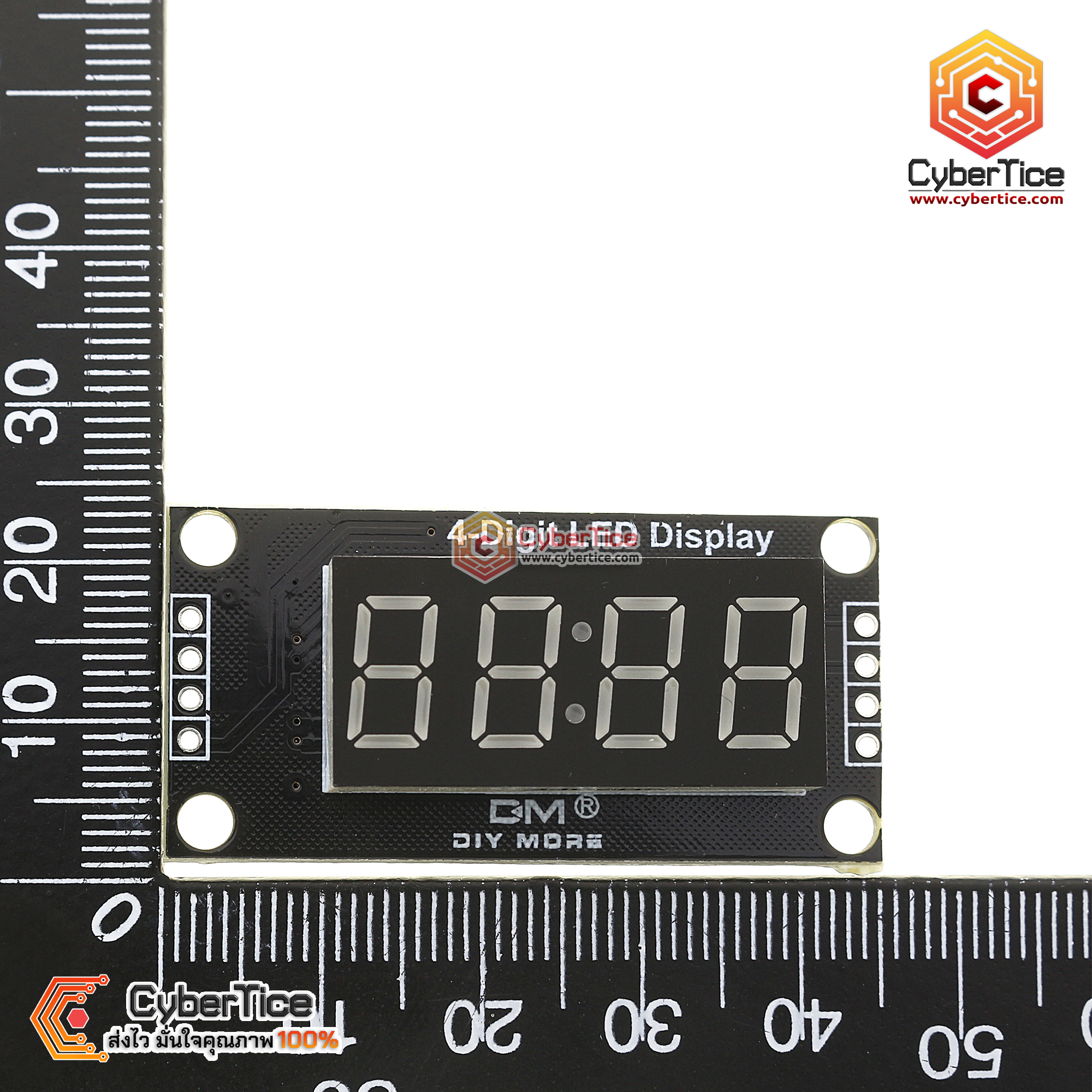 โมดูลแสดงค่าตัวเลข 4 หลัก จุดนาฬิกา 036 Tm1637 Driver สีเขียว ขาย Arduino อุปกรณ์ Arduino