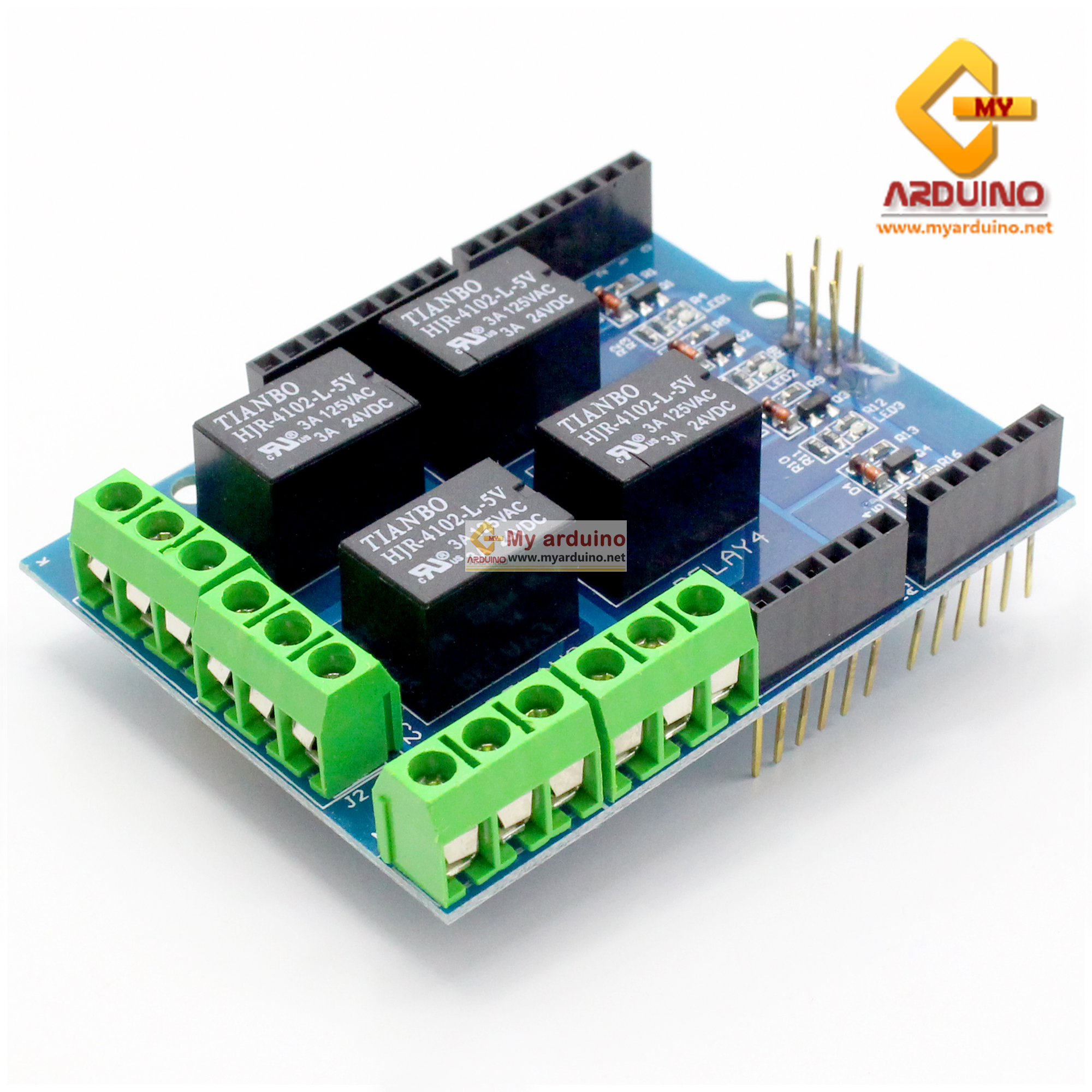 Arduino Relay Shield Module 4 Channel 5V - ขาย Arduino อุปกรณ์ Arduino ...