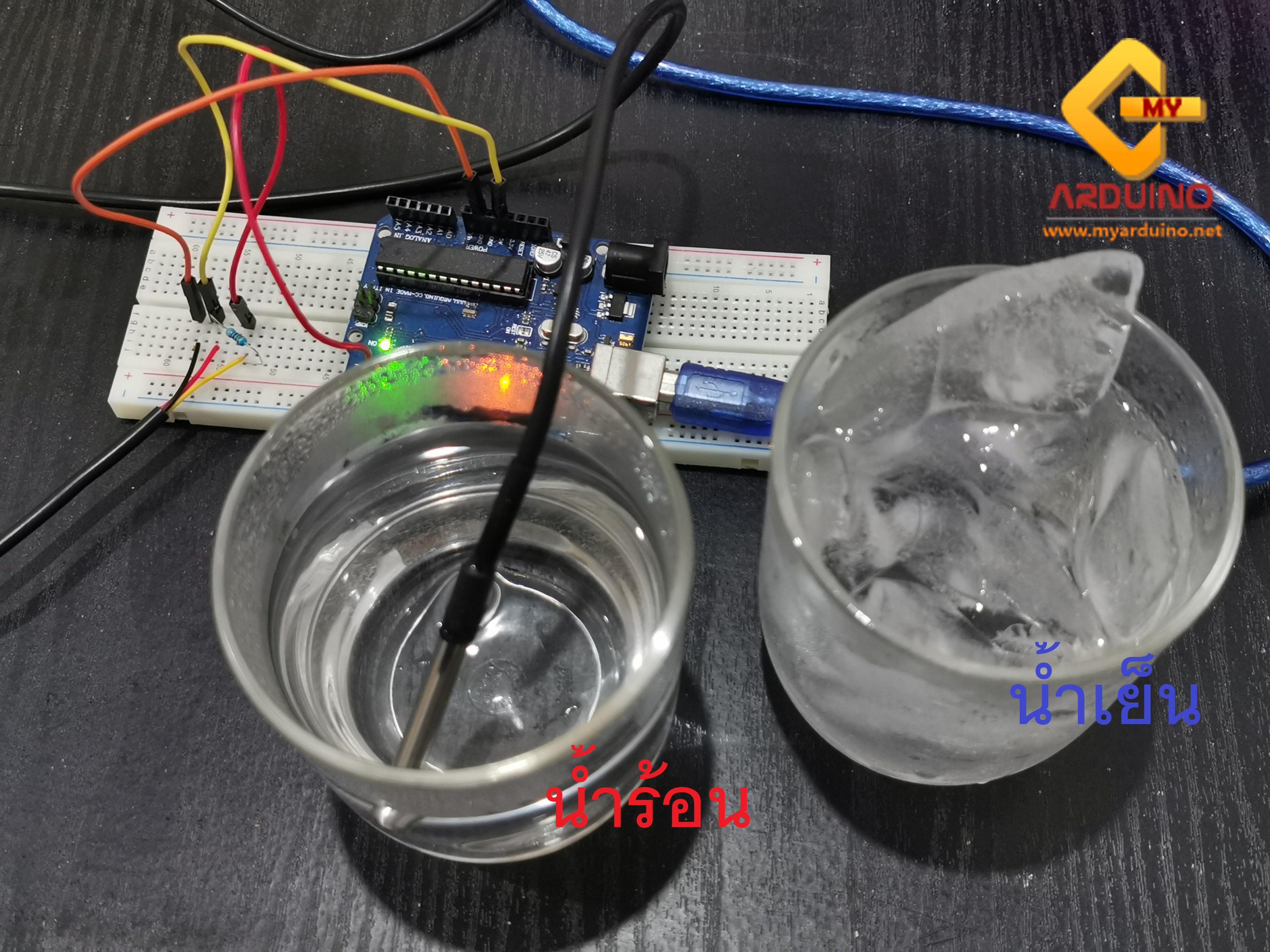 สอนใช้งาน Arduino วัดอุณหภูมิในน้ำด้วย Sensor Ds18b20 ขาย Arduino