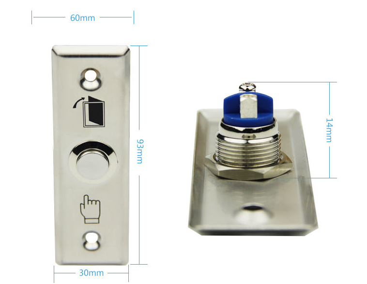 Exit Switch ปุ่มกดออกประตูคีย์การ์ด สแตนเลส ขนาด 92mm*30mm - ขาย ...