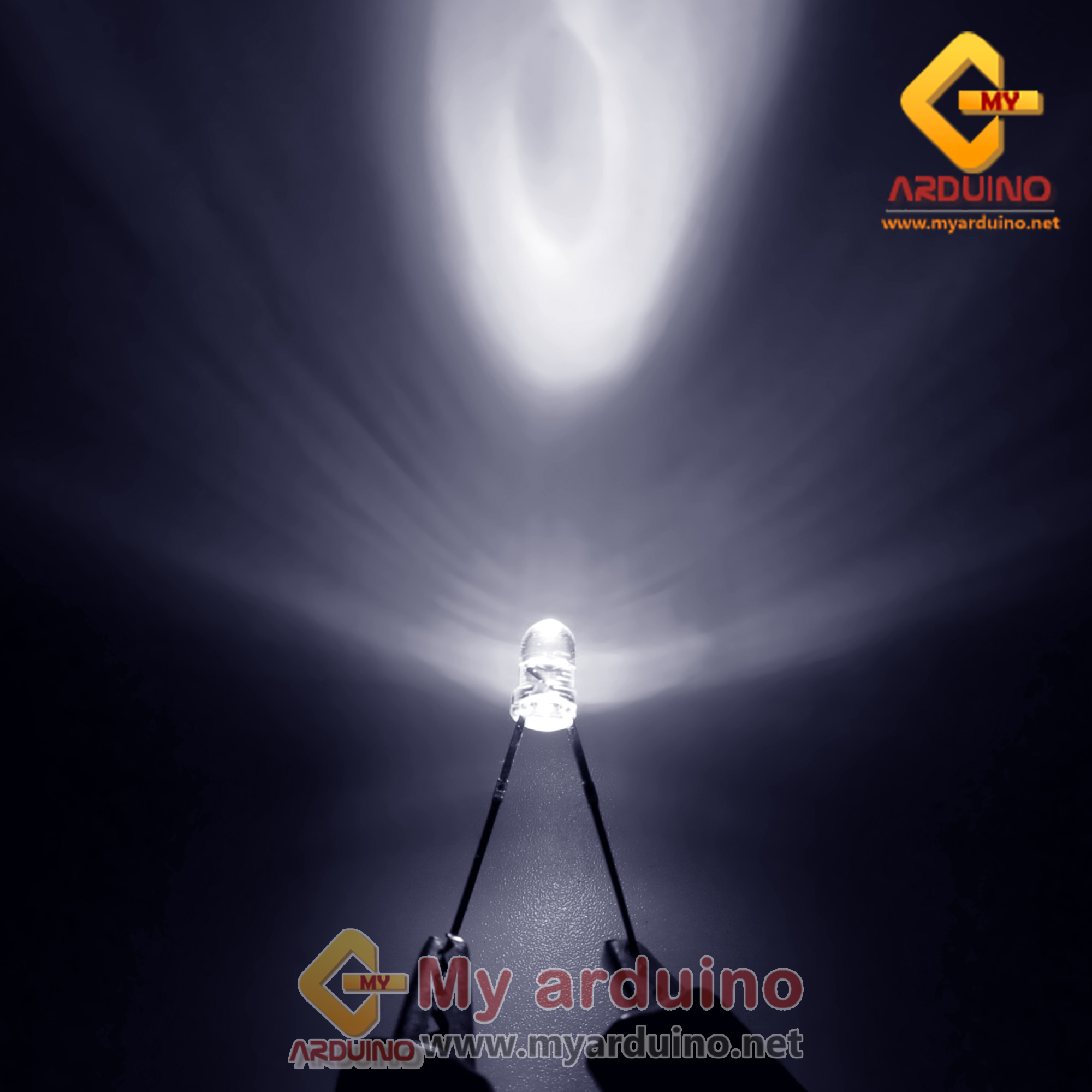 หลอดไฟ Led 3mm หลอดใส สีขาว จำนวน 5 ดวง ขาย Arduino อุปกรณ์ Arduino คุณภาพดี ราคาถูก ส่งไว ส่งฟรี