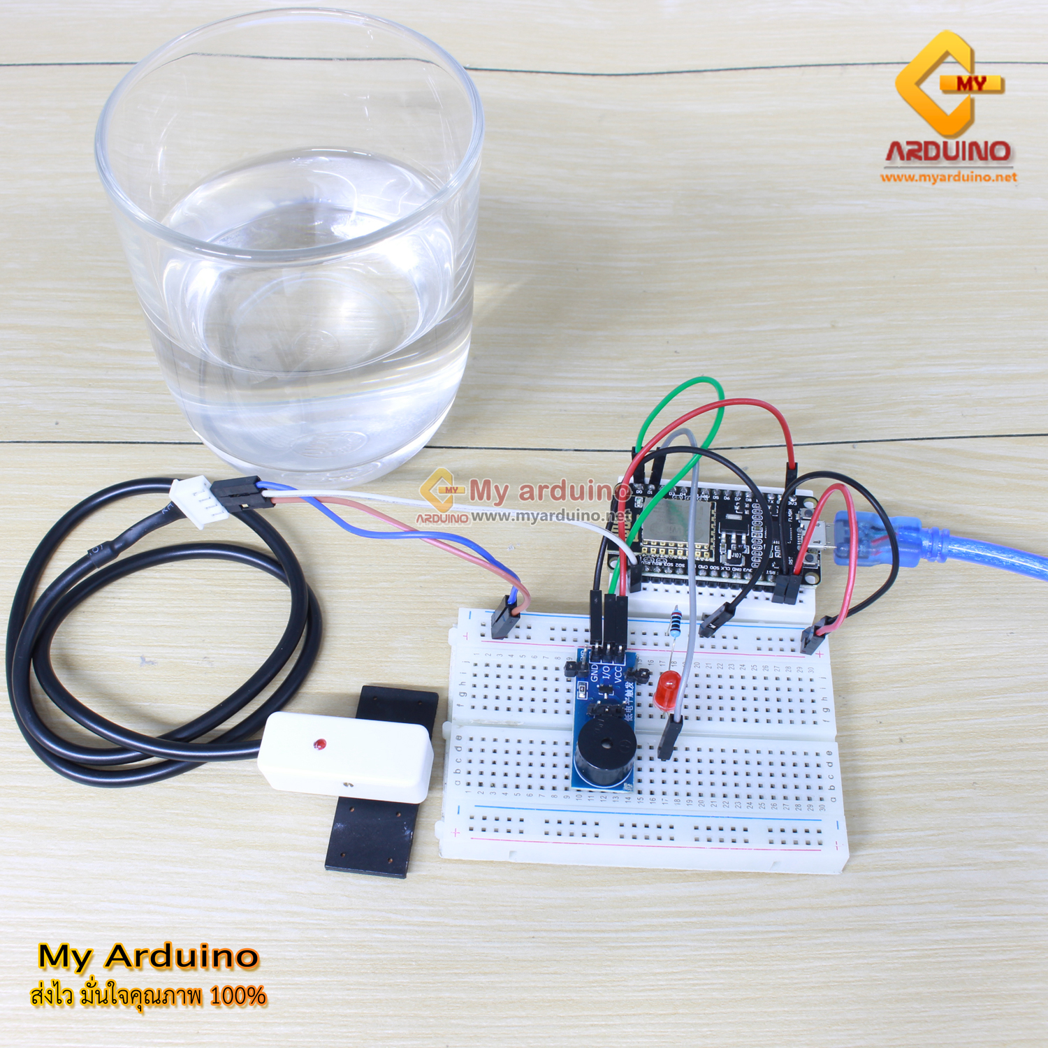 สอนใช้งาน ESP8266 เซ็นเซอร์วัดระดับน้ำของเหลวแบบไร้สัมผัส liquid level ...