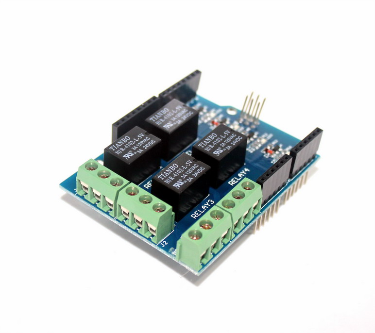 Arduino Relay Shield Module 4 Channel 5V - ขาย Arduino อุปกรณ์ Arduino ...