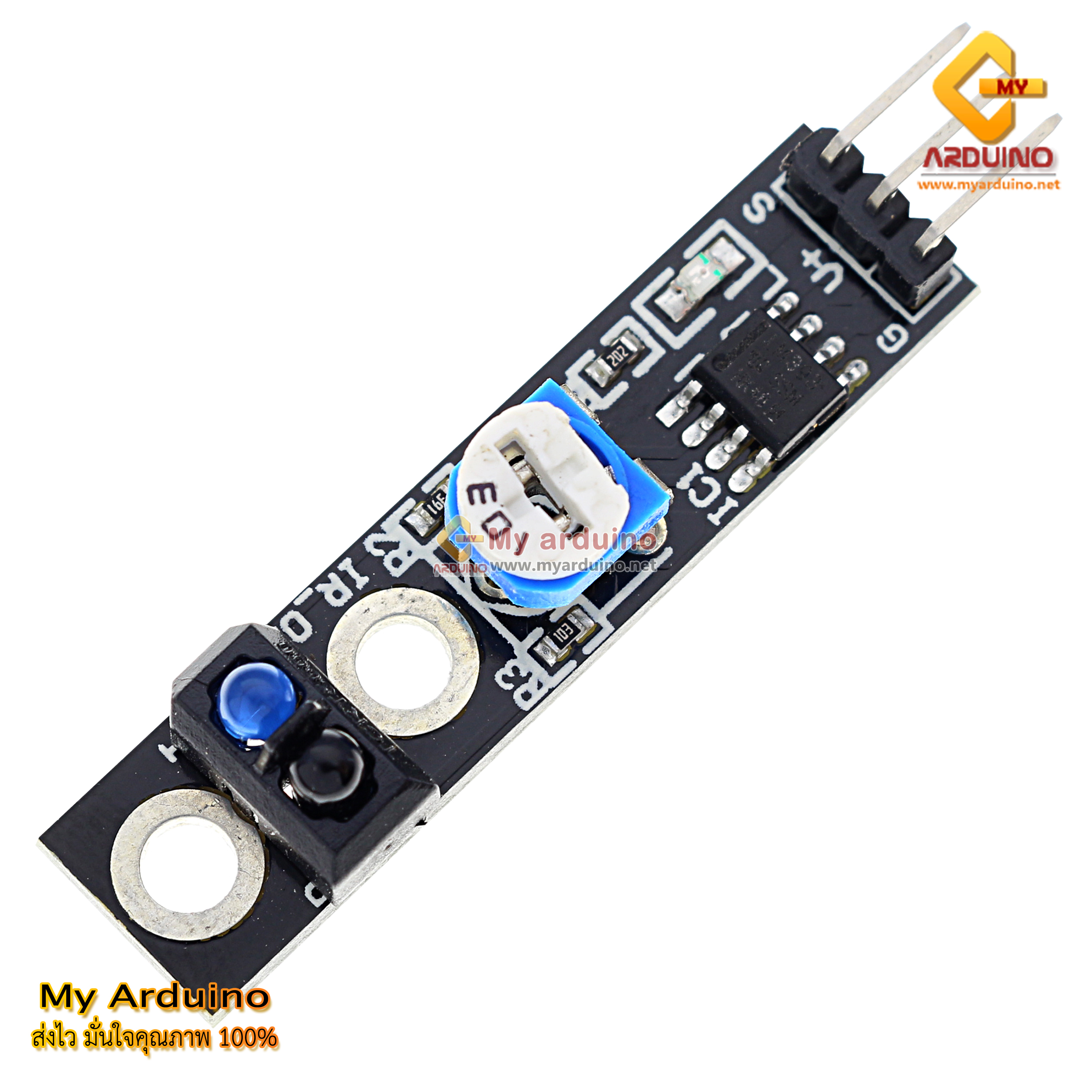 โมดูลตรวจจับเส้นขาวดำ ตรวจจับวัตถุ Infrared Line Tracking Tracker ...