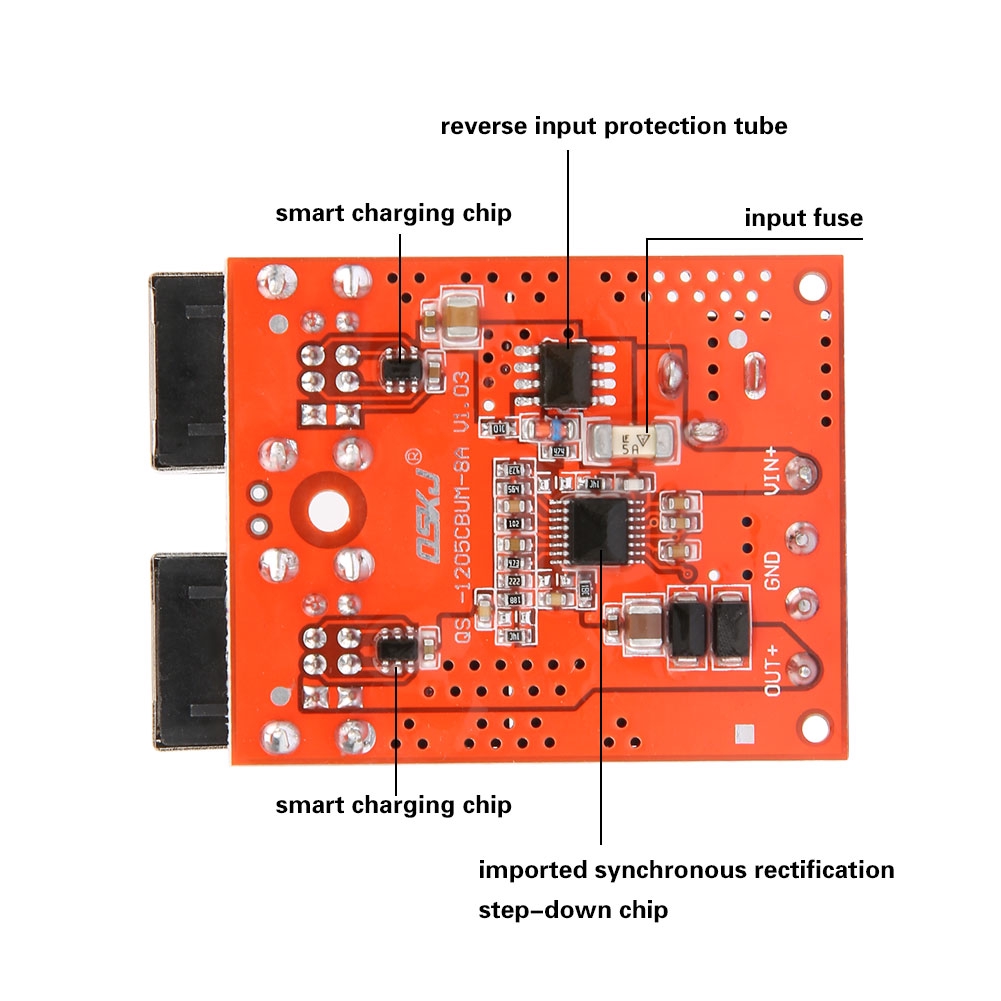 Step Down Power Module output 4 Port USB DC-DC 8-35v to 5V 8A - ขาย ...