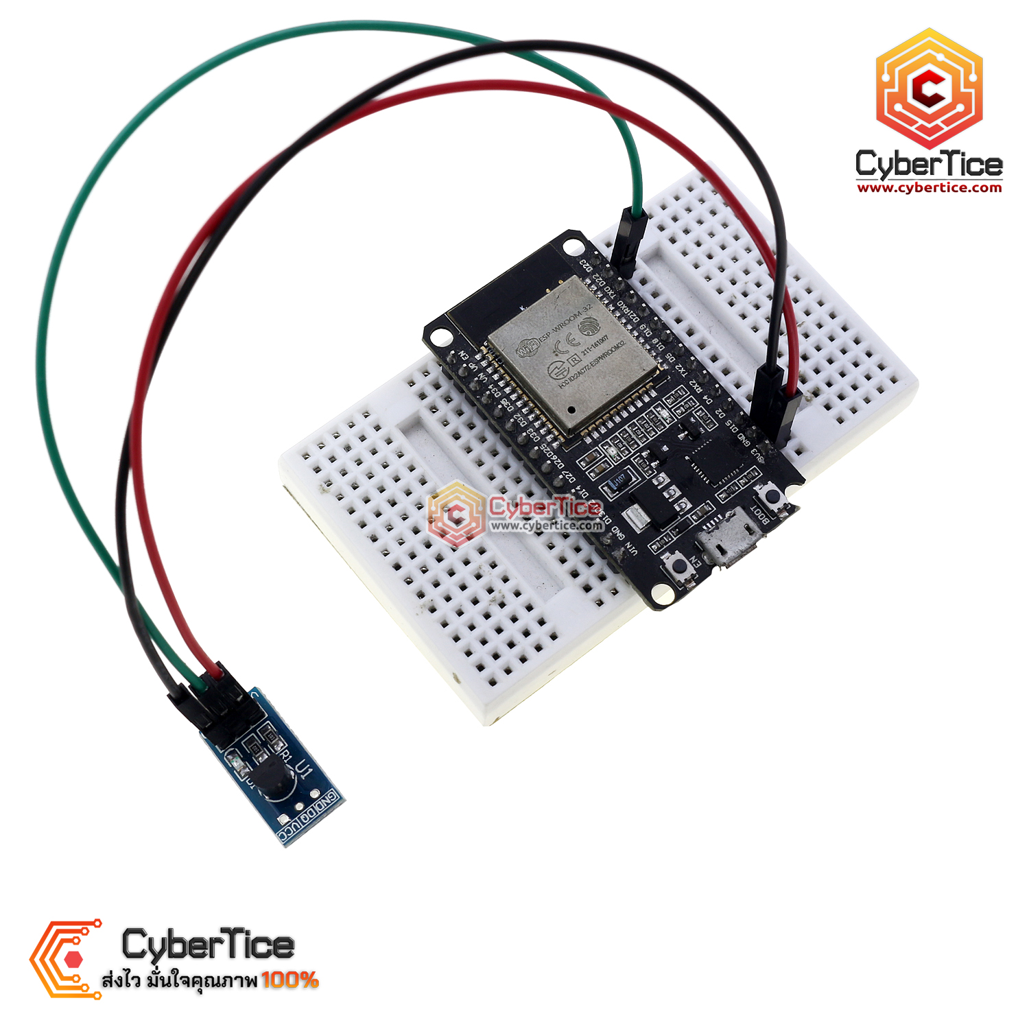 สอนใช้งาน Esp32 Ds18b20 เซ็นเซอร์วัดอุณหภูมิในอากาศ Temperature Sensor Module ขาย Arduino