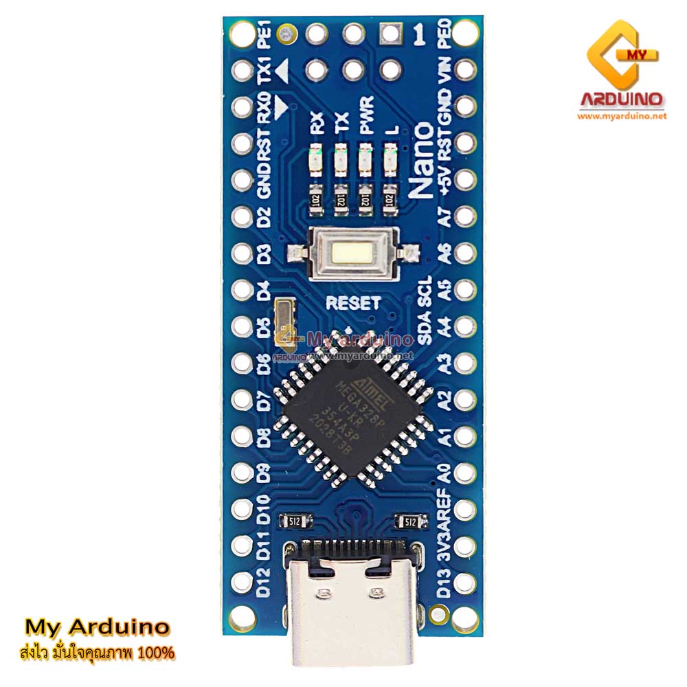 Arduino Nano 30 Usb Type C รุ่นใหม่ชิฟ Ch340g แบบไม่บัดกรีขา ขาย Arduino อุปกรณ์ Arduino
