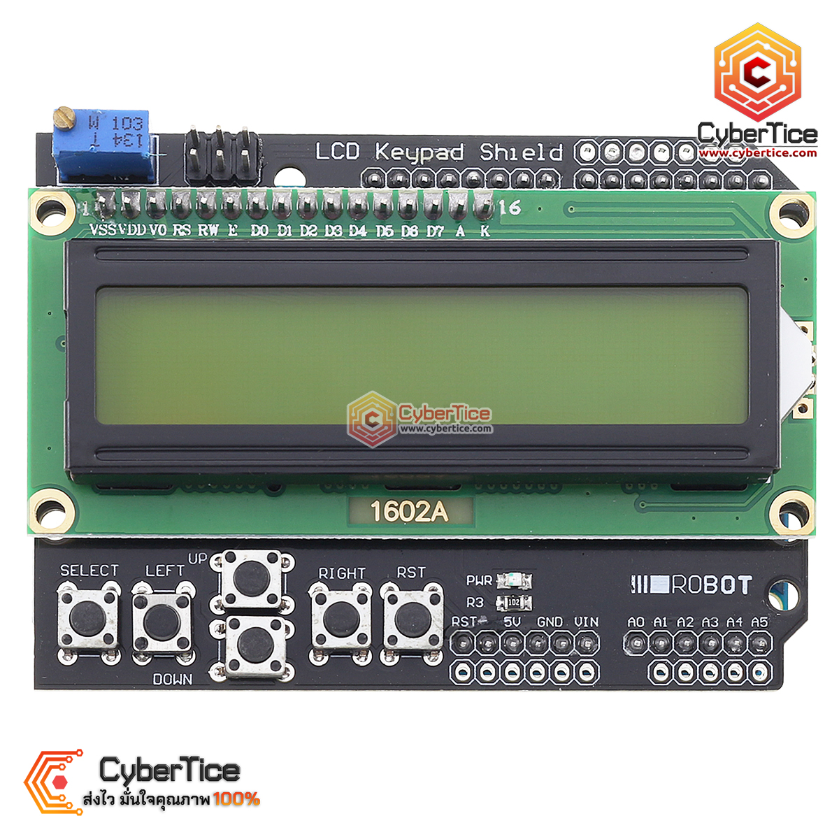 1602 LCD 16x2 Keypad Shield for Arduino (Yellow Screen) - ขาย Arduino ...