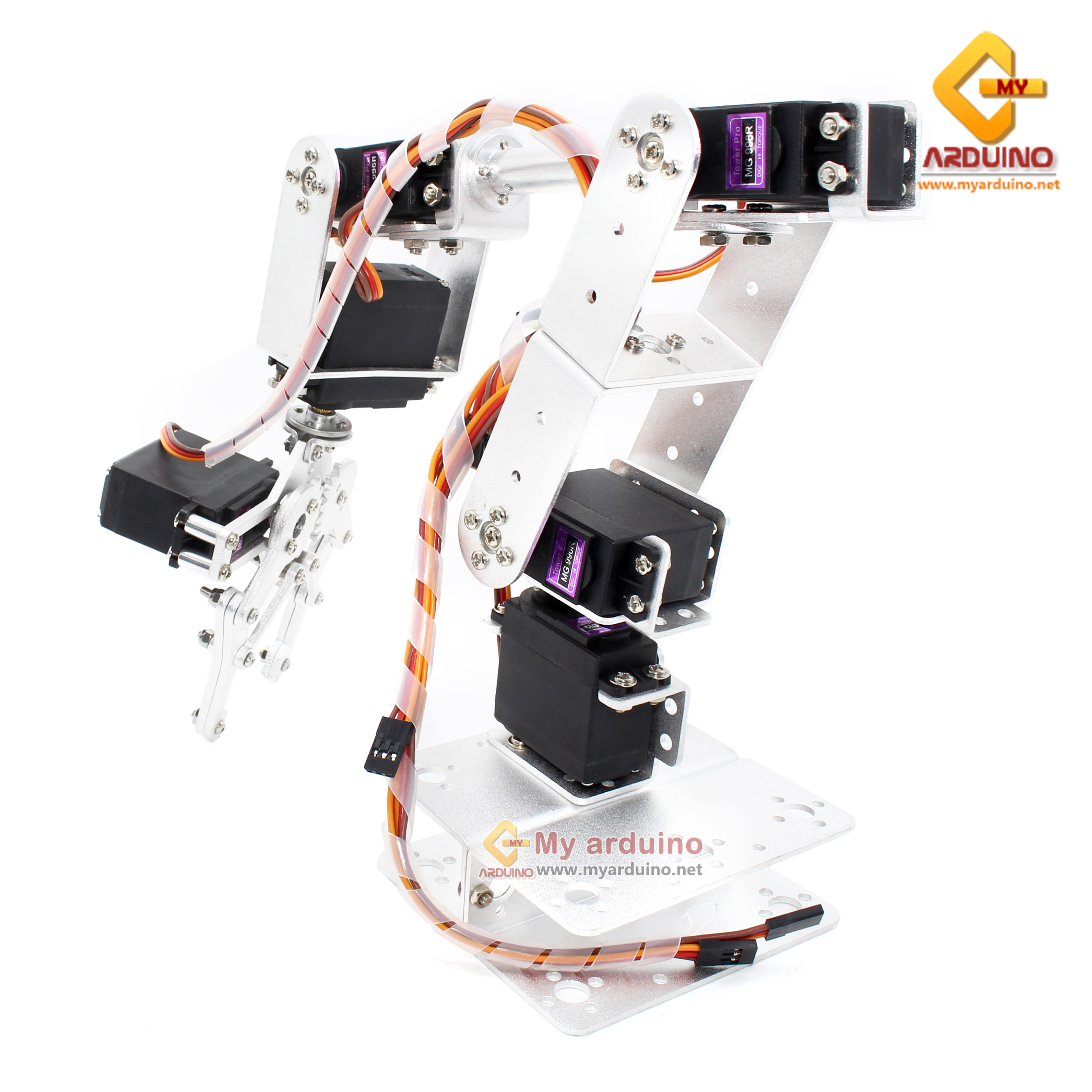 โครงแขนกลหุ่นยนต์ Arm Robot Arduino 6DOF สีเงิน โลหะ - ขาย Arduino อุปกรณ์ Arduino คุณภาพดี ราคา ...
