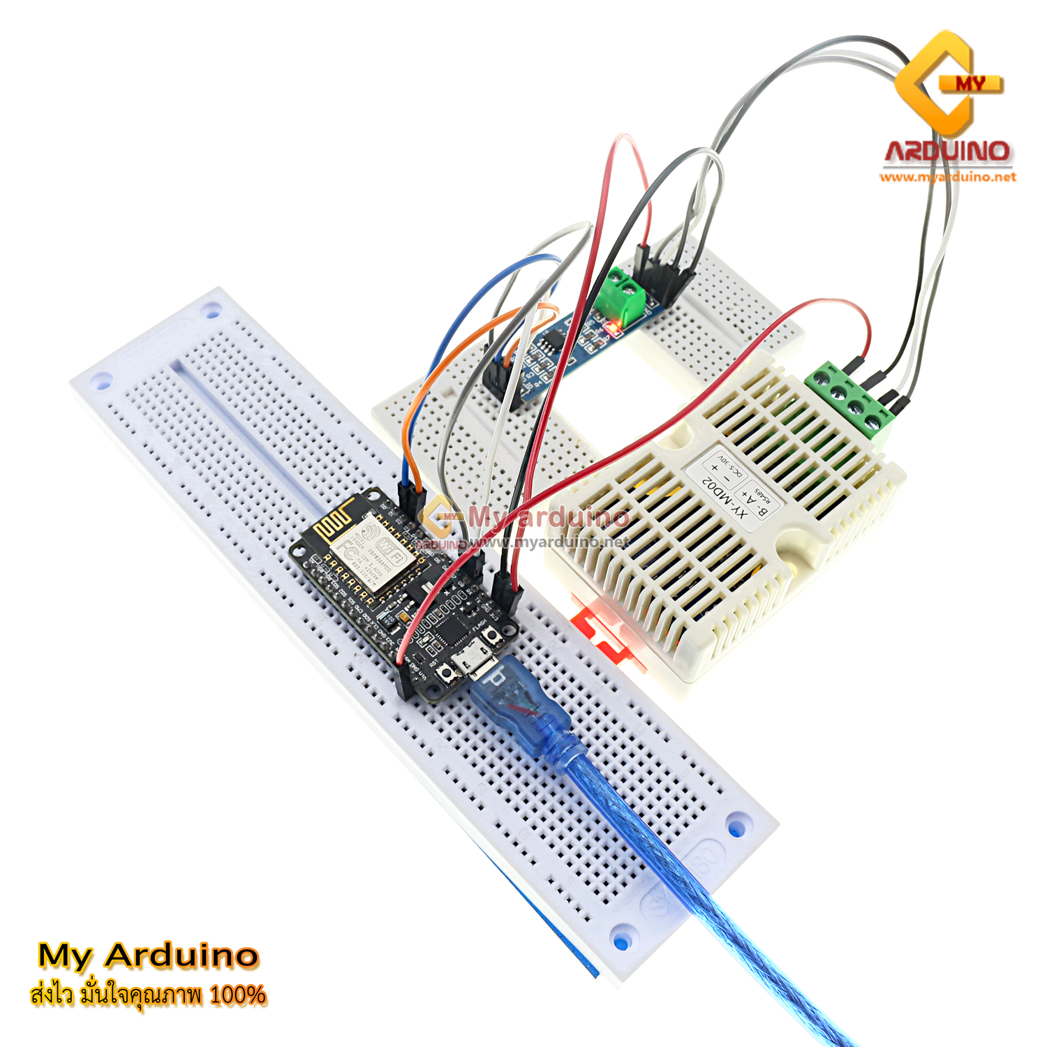 สอนใช้งาน ESP8266 เซ็นเซอร์วัดอุณหภูมิและความชื้น XY-MD02 SHT20 ...