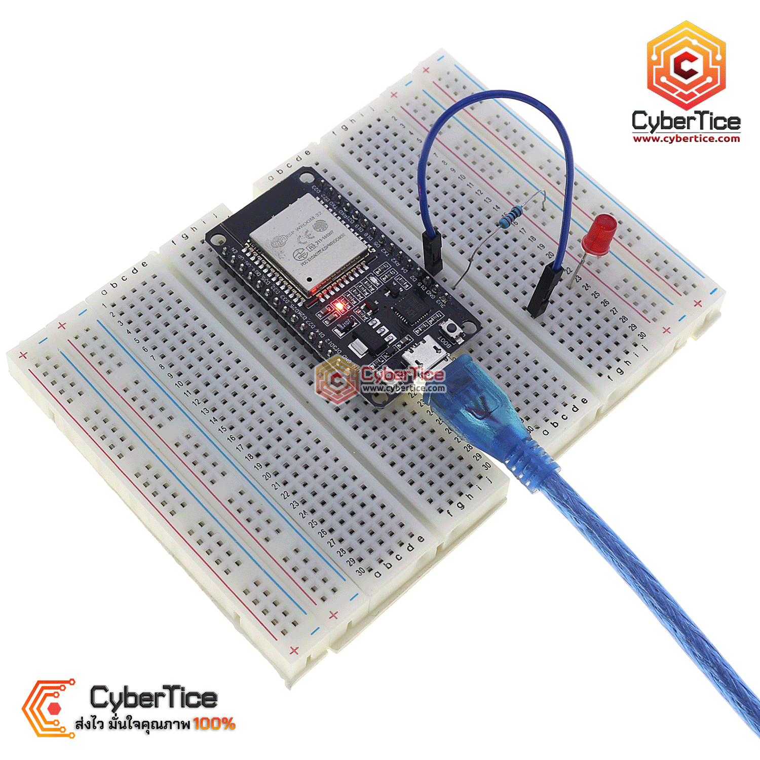 สอนใช้งาน ESP32 NodeMCU ESP-WROOM-32 Wi-Fi and Bluetooth Module Dual ...