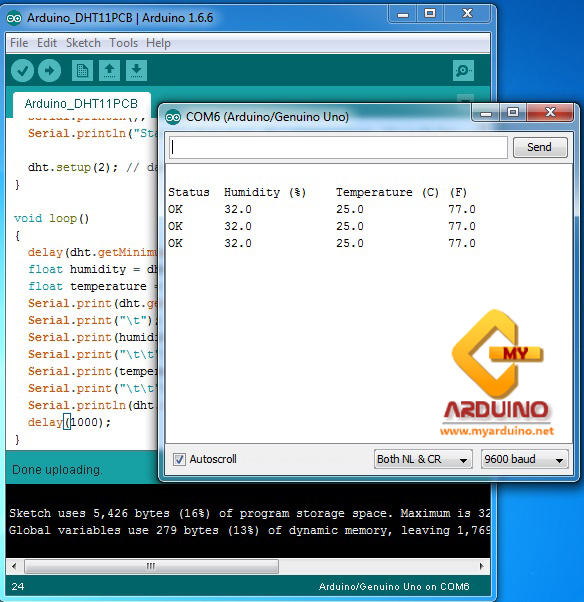 สอนใช้งาน Arduino วัดอุณหภูมิและความชื้นด้วย Sensor Dht11 ขาย Arduino อุปกรณ์ Arduino คุณภาพดี
