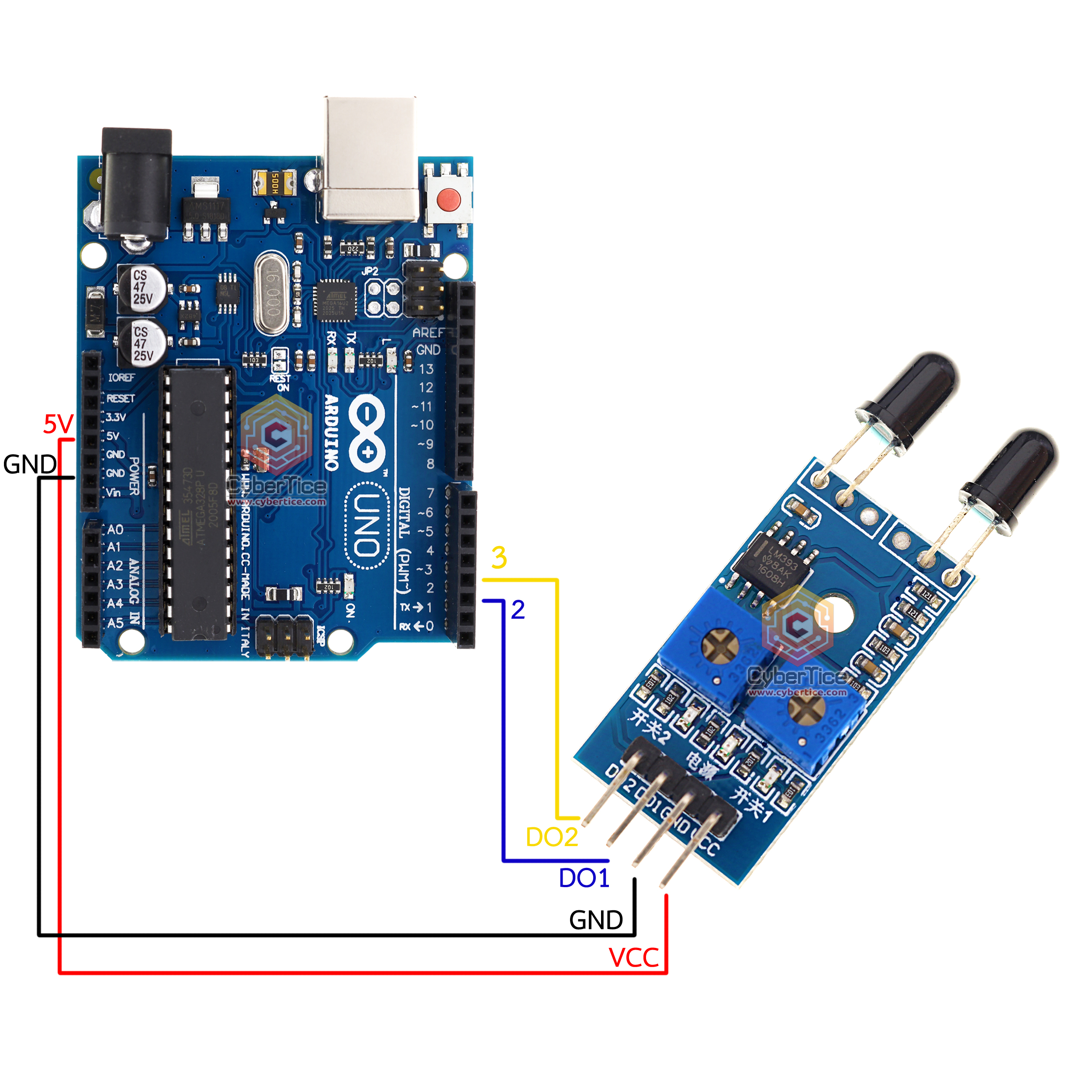 สอนใช้งาน Arduino เซ็นเซอร์ตรวจจับเปลวไฟ 2 ช่องแยกอิสระ 2 Way Flame Sensor Module ขาย Arduino