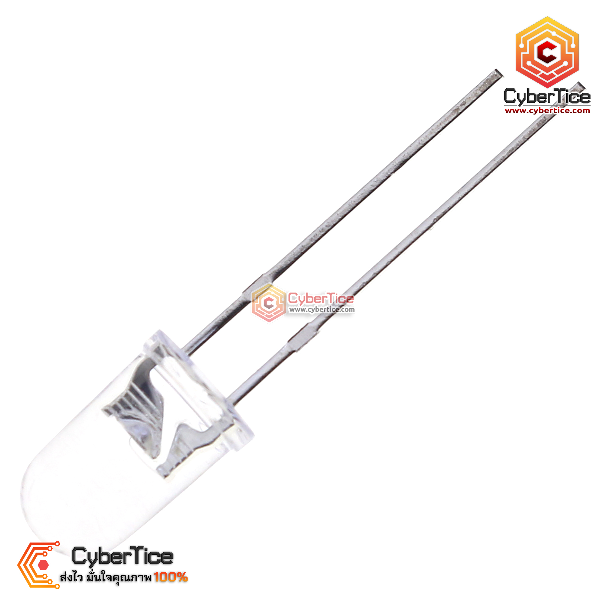 Led 5mm หลอดใส สีขาว จำนวน5ดวง ขาย Arduino อุปกรณ์ Arduino คุณภาพดี ราคาถูก ส่งไว ส่งฟรี