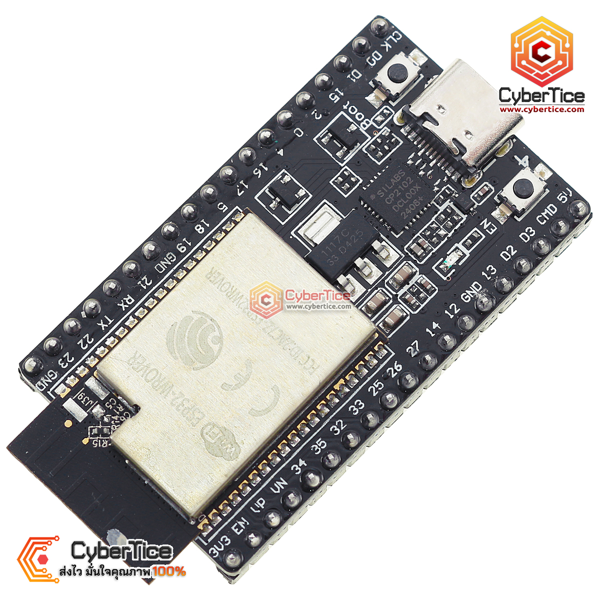 ESP32 NodeMCU ESP-WROOM-B WROVER Wi-Fi and Bluetooth Module Dual Core Consumption USB Type-C ...