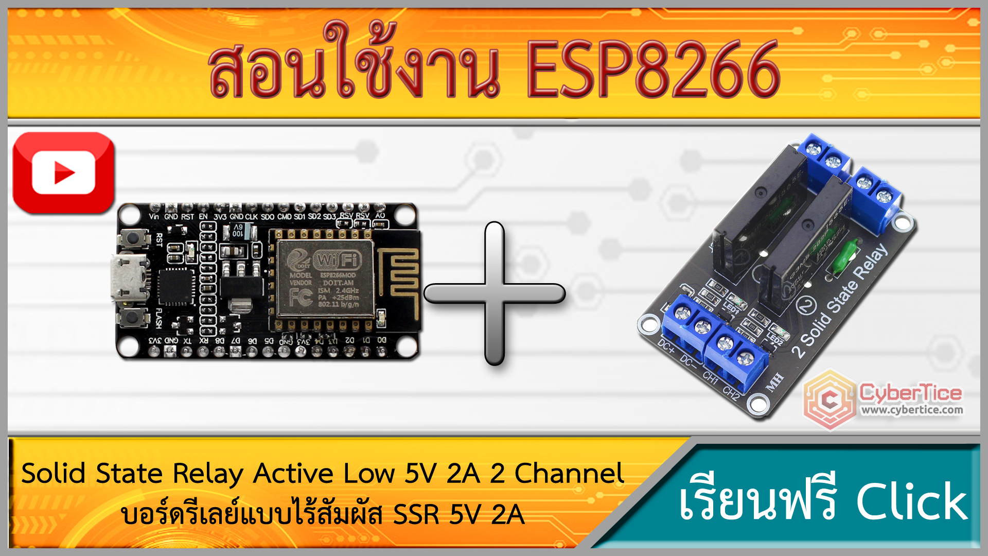 สอนใช้งาน ESP8266 Solid State Relay โซลิดสเตทรีเลย์ Active Low 5V 2A 2 Channel บอร์ดรีเลย์แบบไร้ ...