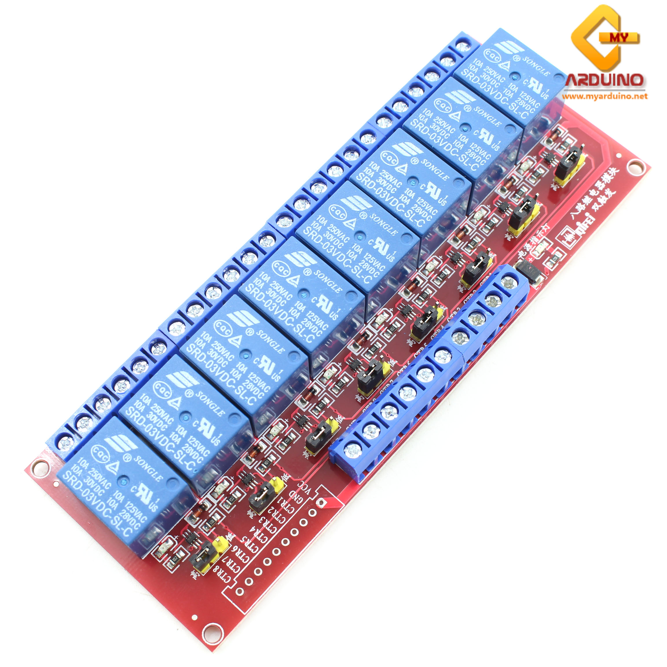 Relay Module 3V 8 Channel isolation High And Low Trigger 250V/10A บอร์ด รีเลย์ 3V 8 ช่อง NodeMCU ...