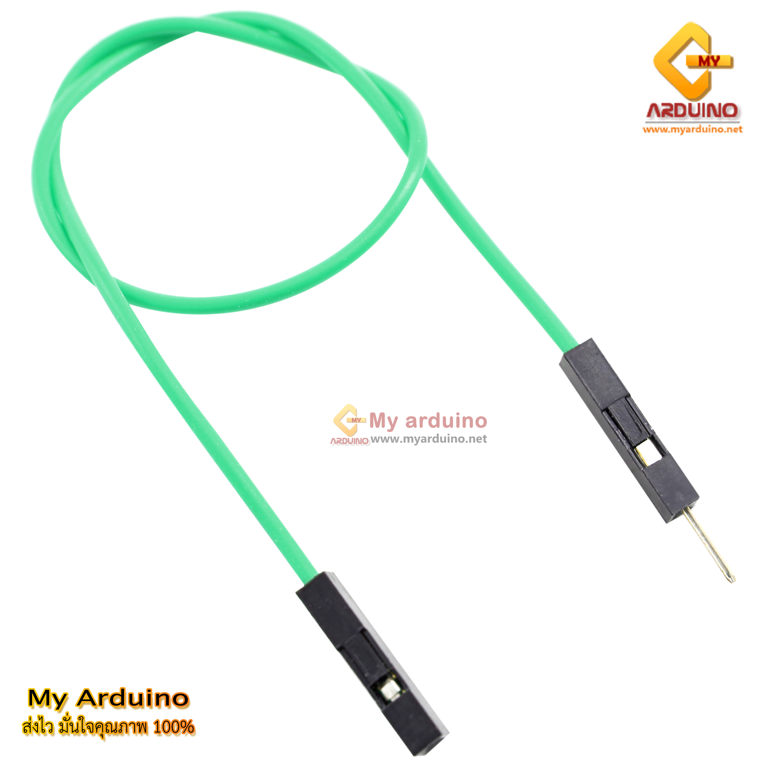 สายไฟจัมเปอร์ 20cm ผู้ เมีย สีเขียว จำนวน 10 เส้น หนาพิเศษ 24awg ขาย Arduino อุปกรณ์ Arduino