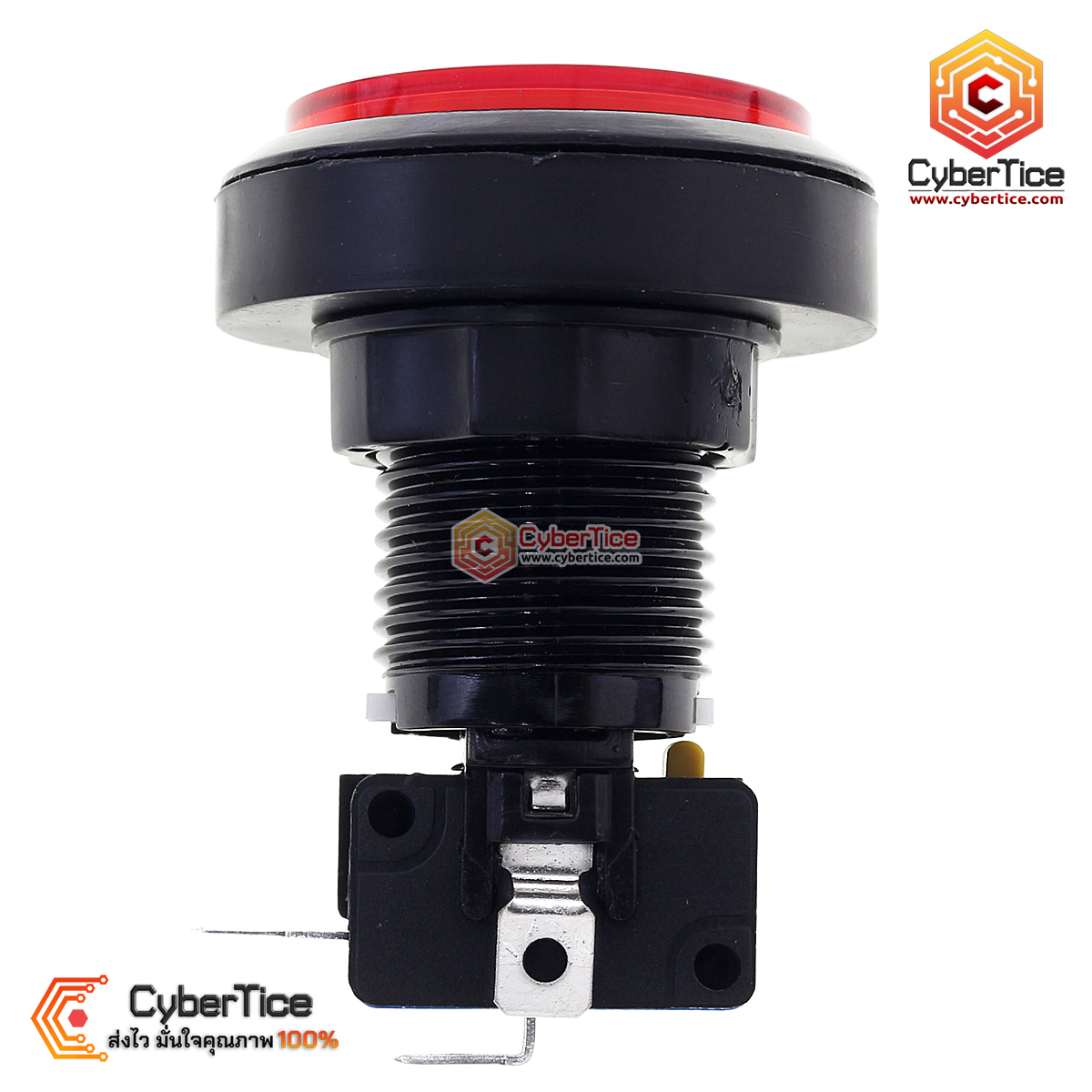 สวิทช์พร้อมปุ่มกด ปุ่มกดเกมโชว์ กดติดปล่อยดับ มีไฟ สีแดง ขนาด 46mm ขาย Arduino อุปกรณ์ Arduino