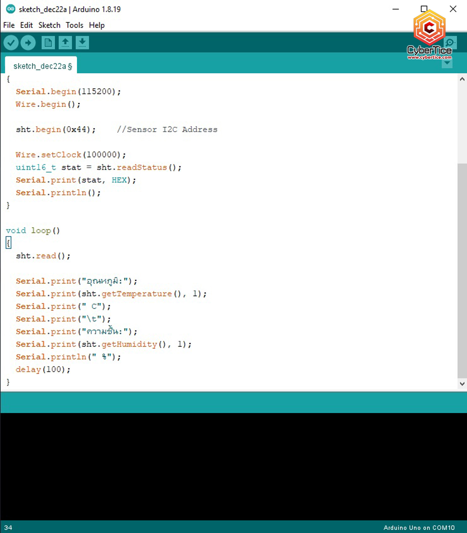 สอนใช้งาน Arduino SHT30 เซ็นเซอร์วัดอุณหภูมิและความชื้นกันน้ำ ในดินและอากาศ PE Waterproof ...