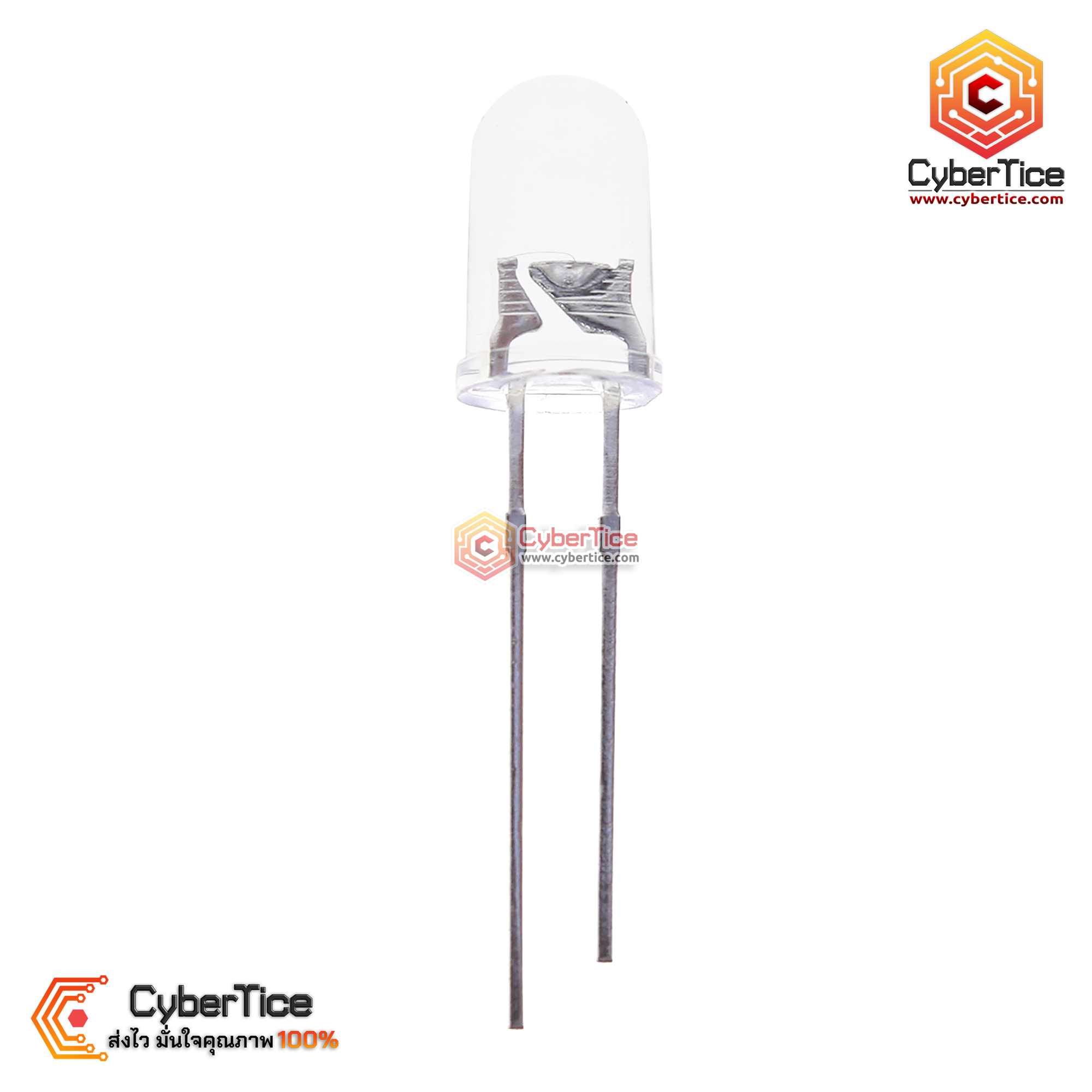 Led 5mm หลอดใส สีขาว จำนวน5ดวง ขาย Arduino อุปกรณ์ Arduino คุณภาพดี ราคาถูก ส่งไว ส่งฟรี