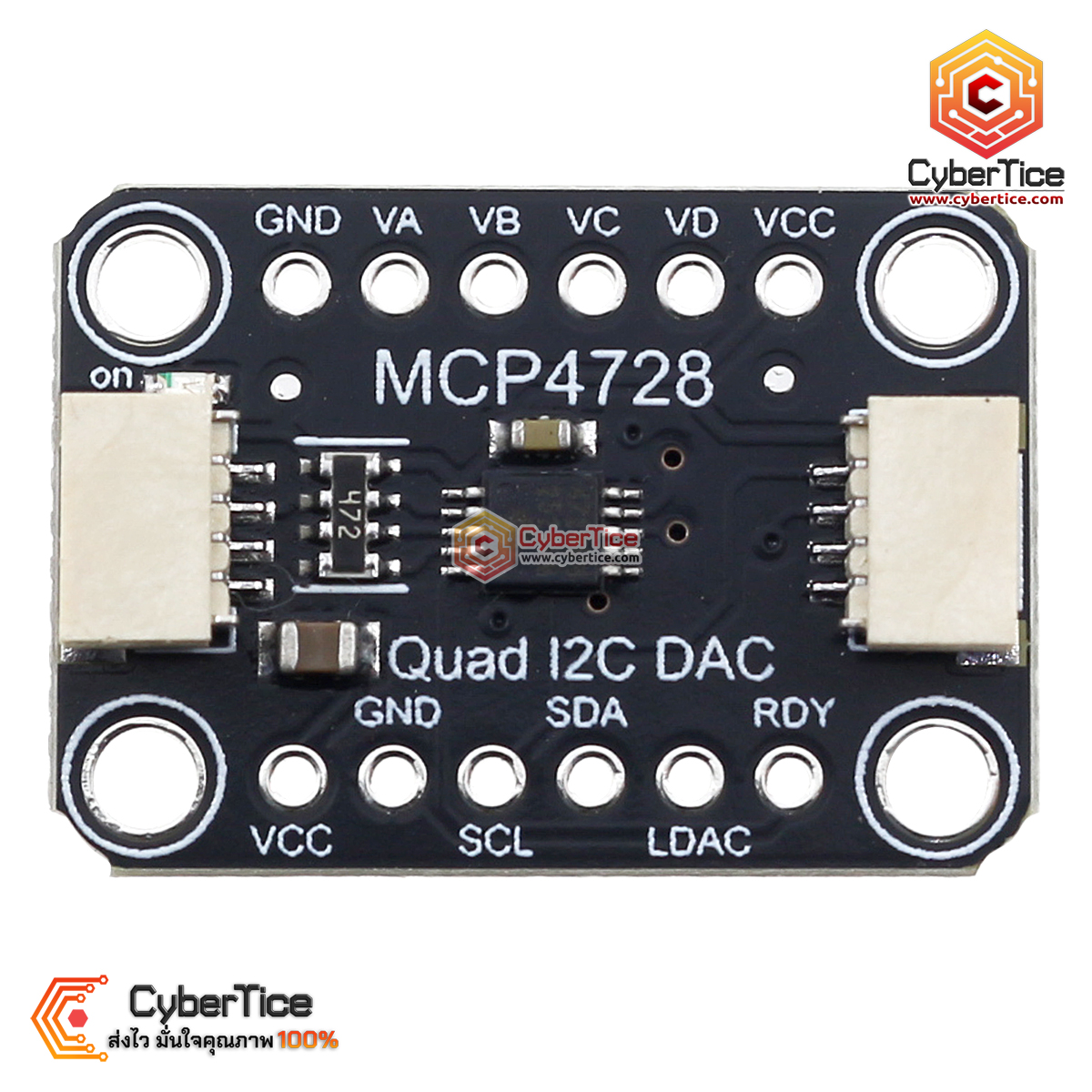MCP4728 โมดูลแปลงสัญญาณดิจิตอลเป็นอนาล็อก DAC 4 ช่อง 12-Bit พร้อม ...