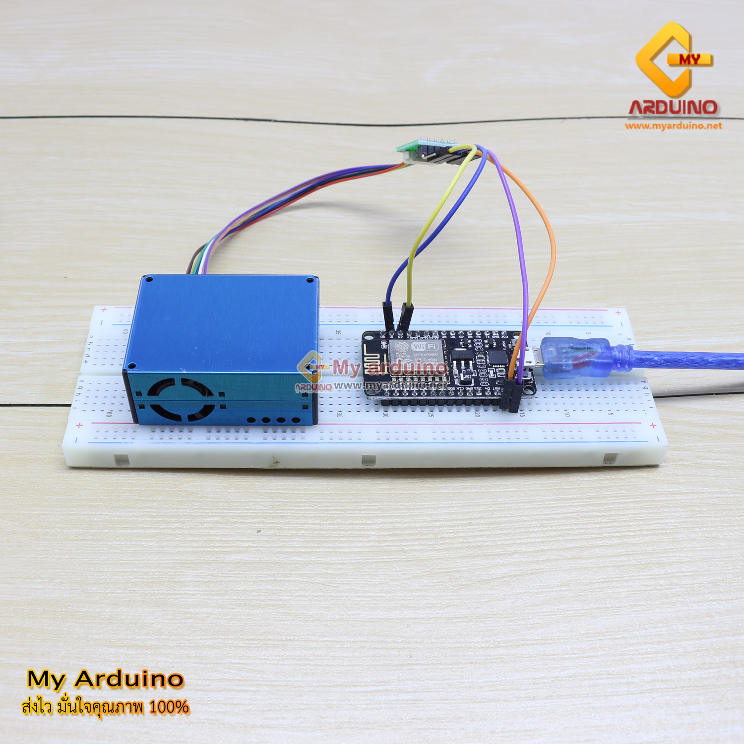 สอนใช้งาน ESP8266 PM2.5 เซ็นเซอร์ตรวจจับฝุ่นละออง วัดคุณภาพอากาศ Laser Dust Sensor PMS5003 G5 ...