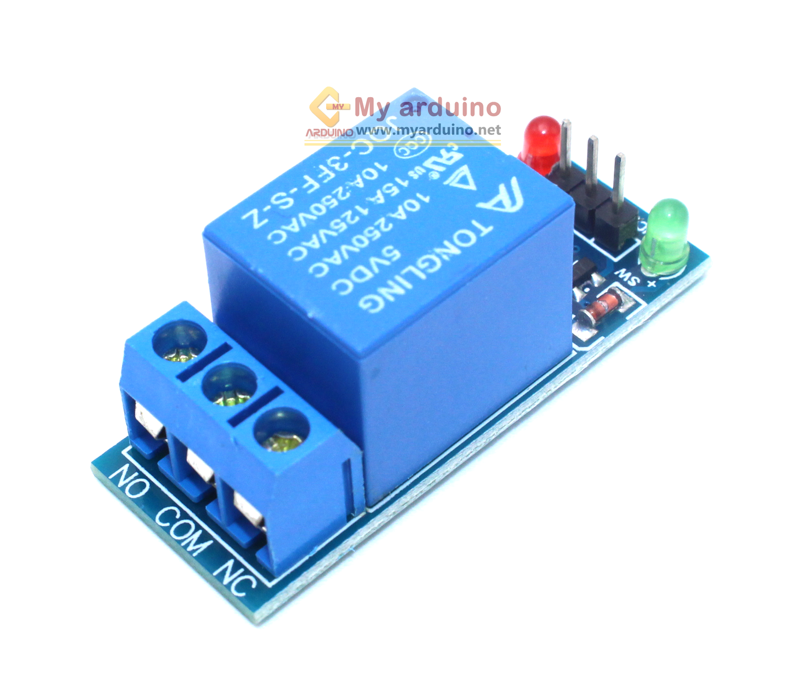 Relay Module 5V 1 Channel HIGH Trigger 250V/10A บอร์ด รีเลย์ 5V 1 ช่อง ...