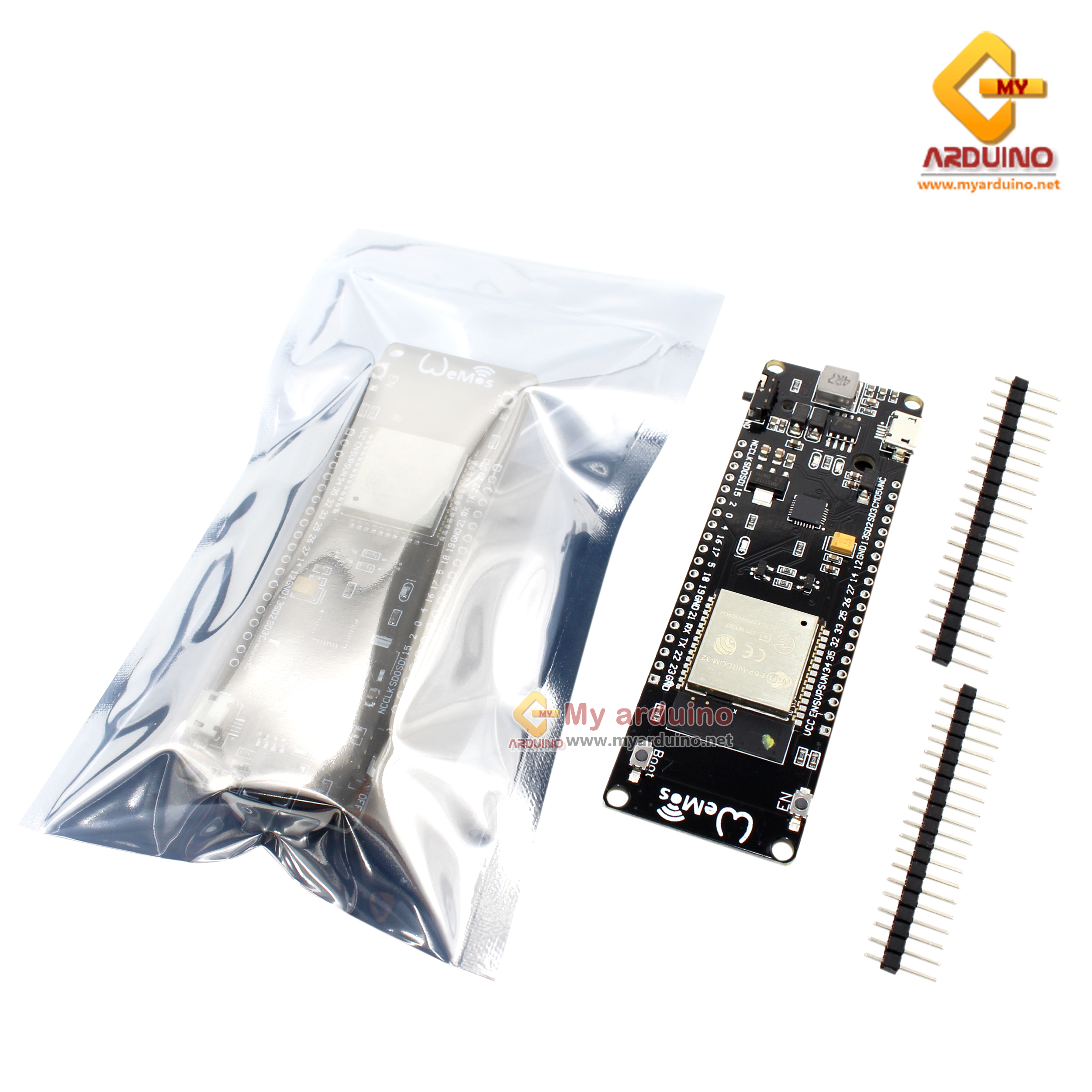 WeMos ESP32 ESP-WROOM-32 + 18650 Battery Socket บอร์ด ESP32 พร้อมวงจรชาร์จแบตในตัว - ขาย Arduino ...