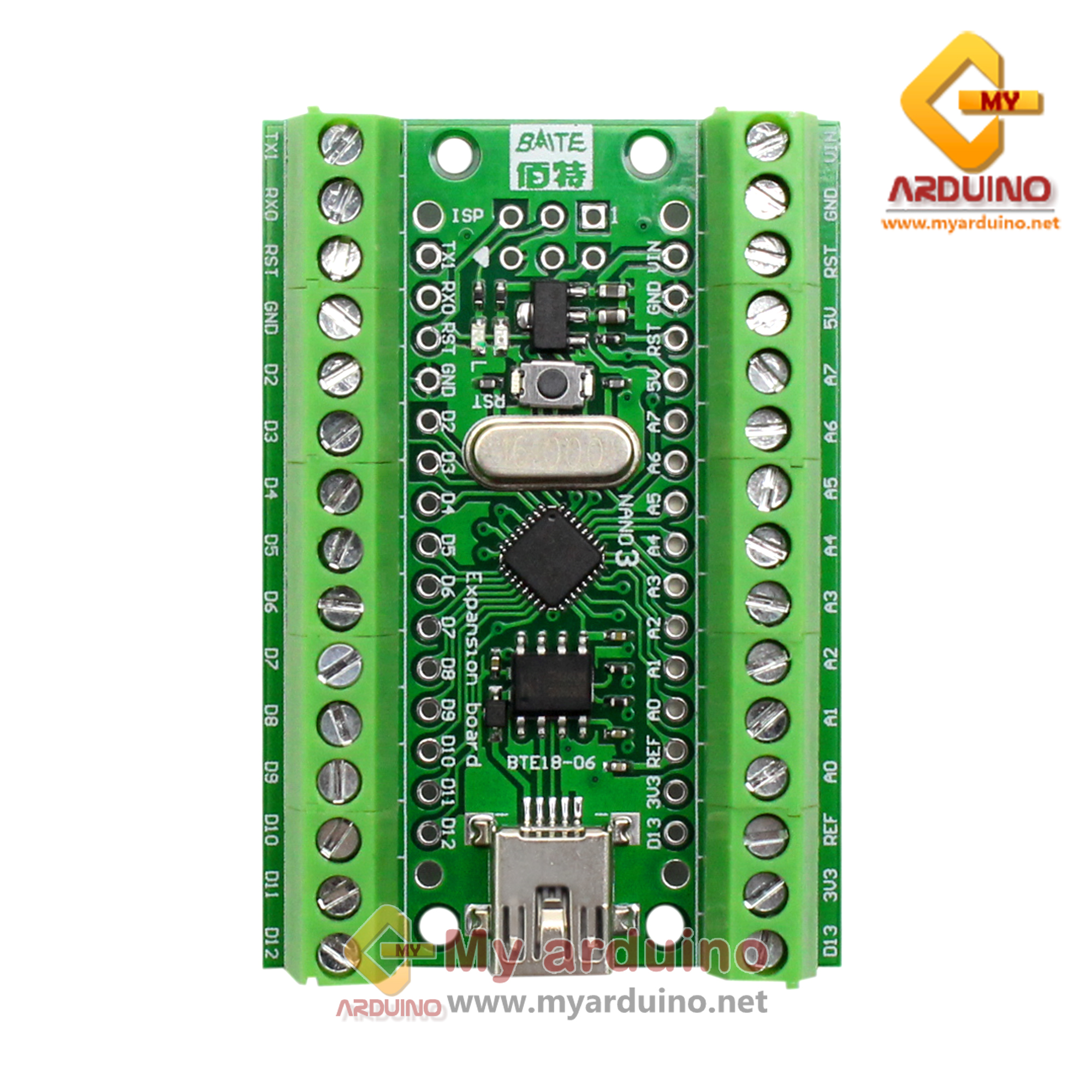 Arduino Nano V3.0 ATmega168 CH340 Mini USB แบบ Screw connector - ขาย Arduino อุปกรณ์ Arduino ...