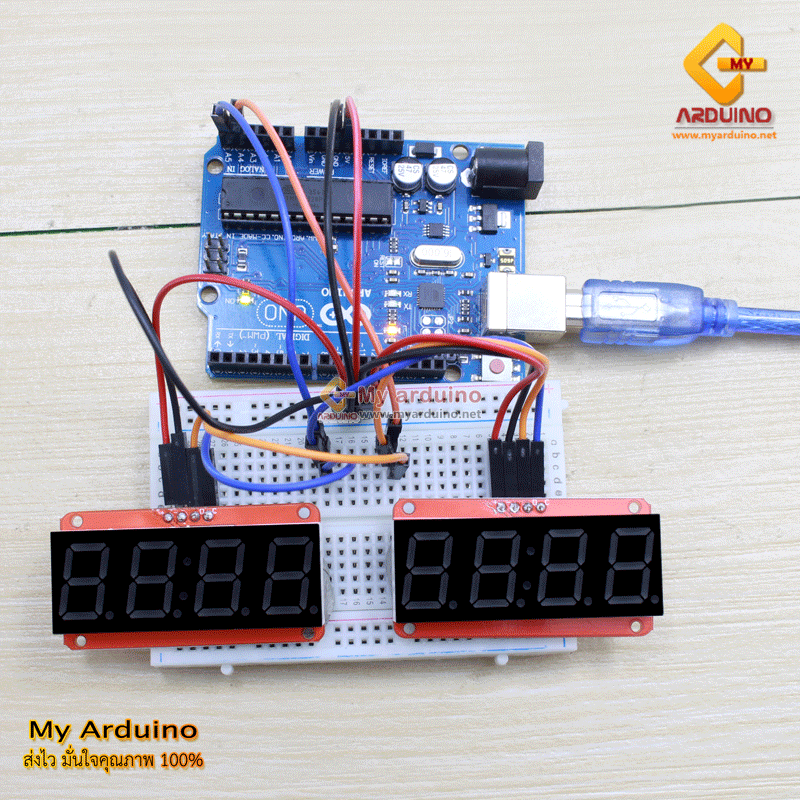 สอนใช้งาน Arduino จอ LED แสดงตัวเลข HT16K33 4 Bit Segment เชื่อมต่อหลายจอ - ขาย Arduino อุปกรณ์ ...