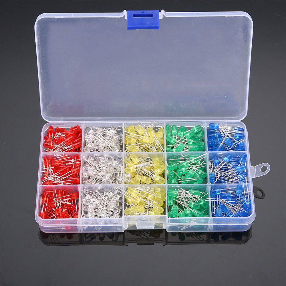 หลอดไฟ Led พร้อมกล่อง 5mm 5 สีอย่างละ 100 รวม 500 ชิ้น ขาย Arduino อุปกรณ์ Arduino คุณภาพดี