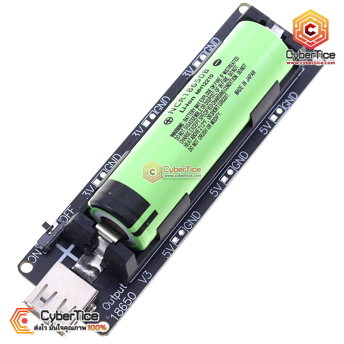 โมดูลชาร์จแบตเตอรี่ 18650 พร้อมช่องจ่ายไฟ USB Battery Shield V3 สำหรับ Raspberry Pi WEMOS ...