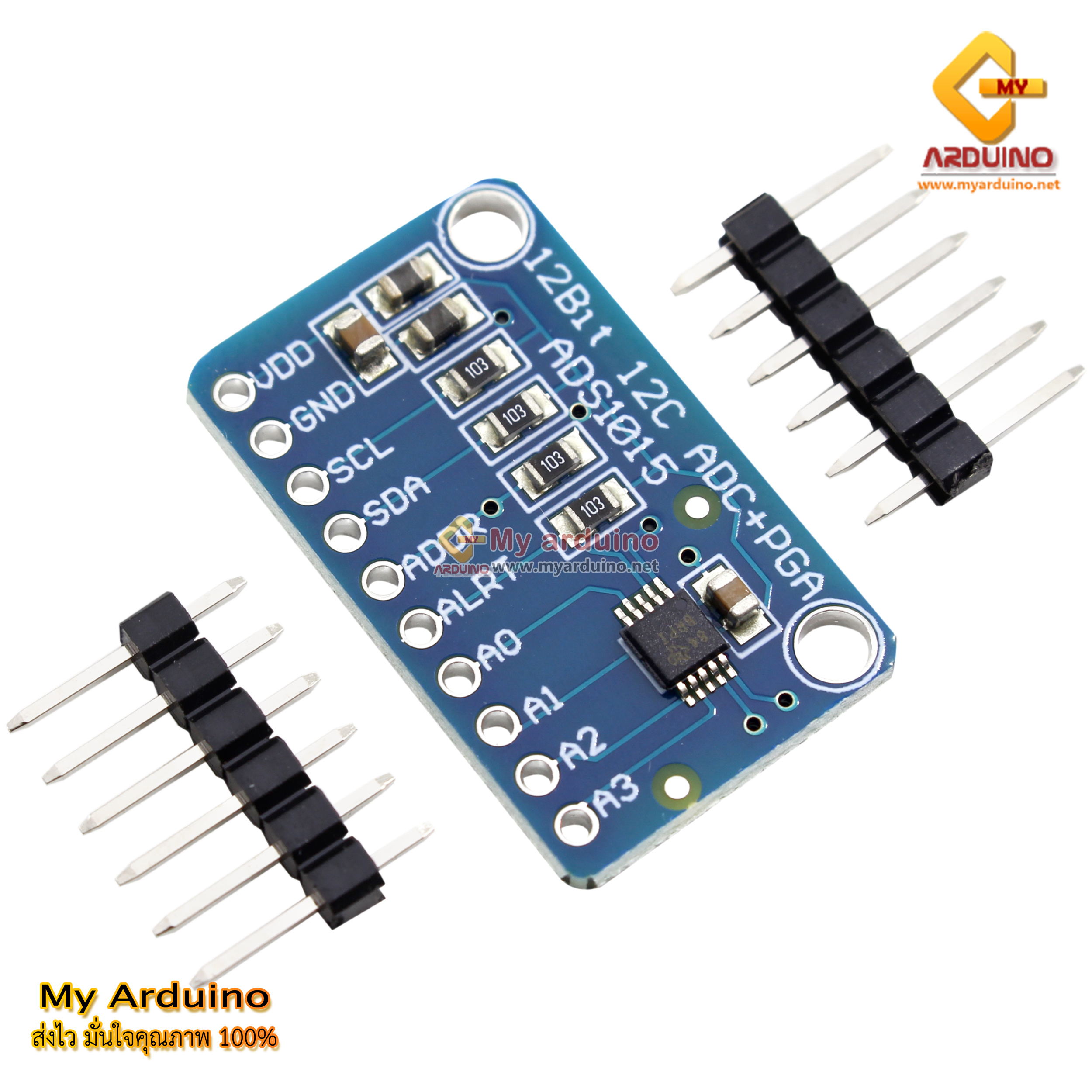 ADS1015 I2C ADC 4 Channel 12-Bit with Programmable Gain Amplifier ...