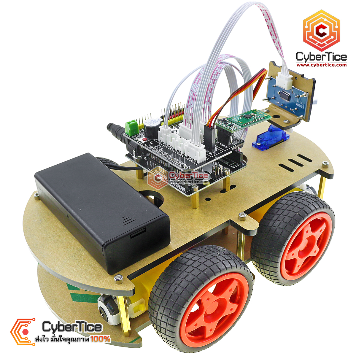 ชุดรถหุ่นยนต์เดินตามเส้นหลบหลีกสิ่งกีดขวาง ควบคุมผ่านมือถือ ZYC0039 4WD Uno R3 smart robot ...