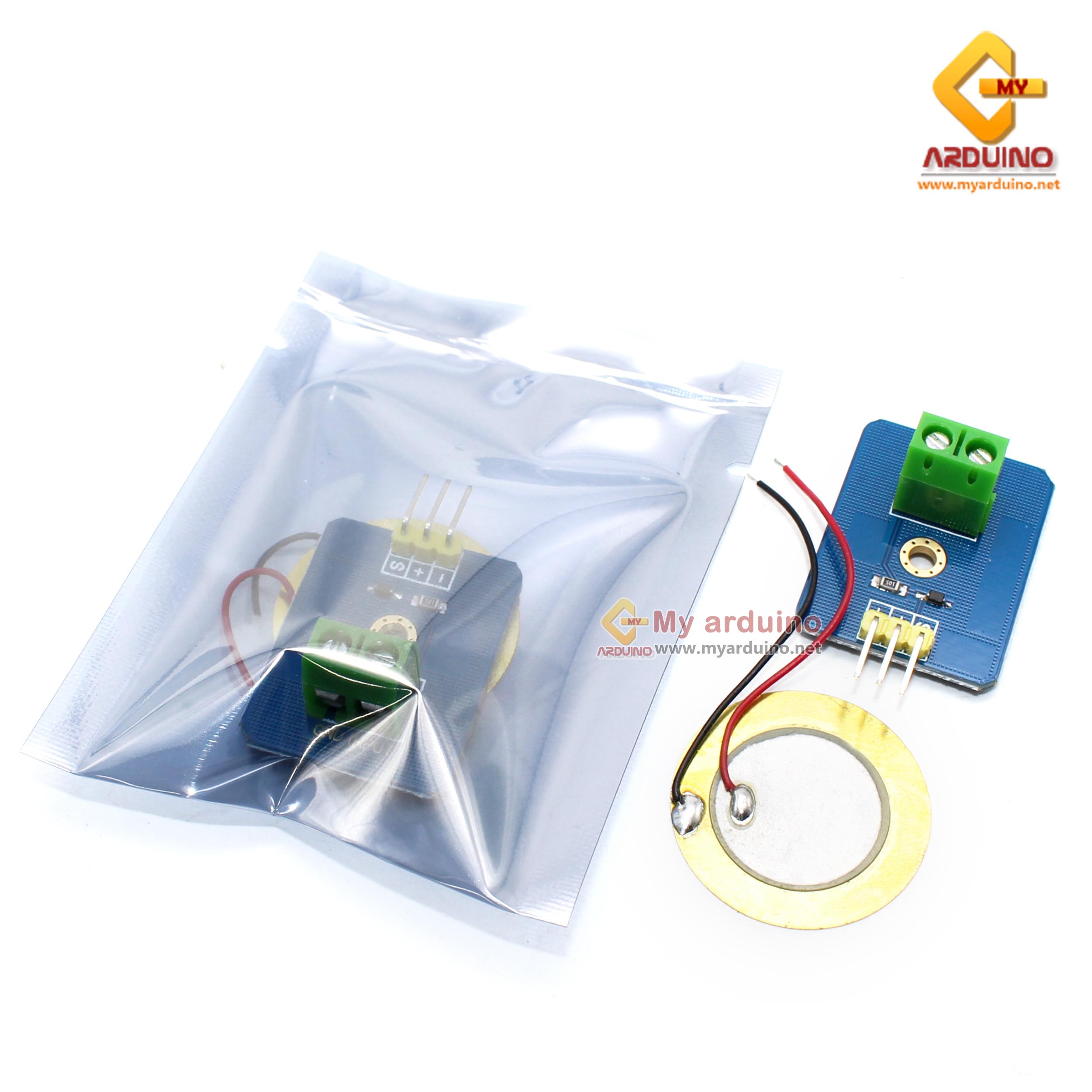 เซ็นเซอร์ตรวจจับการสั่นสะเทือน Ceramic Piezo Vibration Sensor Module ...