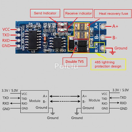 TTL to RS485 level serial UART module - ขาย Arduino อุปกรณ์ Arduino คุณภาพดี ราคาถูก ส่งไว ส่งฟรี