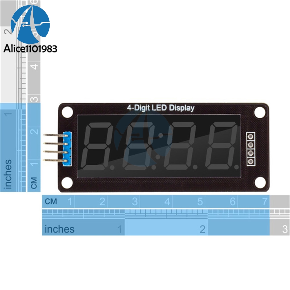 โมดูลแสดงค่าตัวเลข 4 หลัก จุดนาฬิกา 056 Tm1637 Driver สีน้ำเงิน ขาย Arduino อุปกรณ์ Arduino