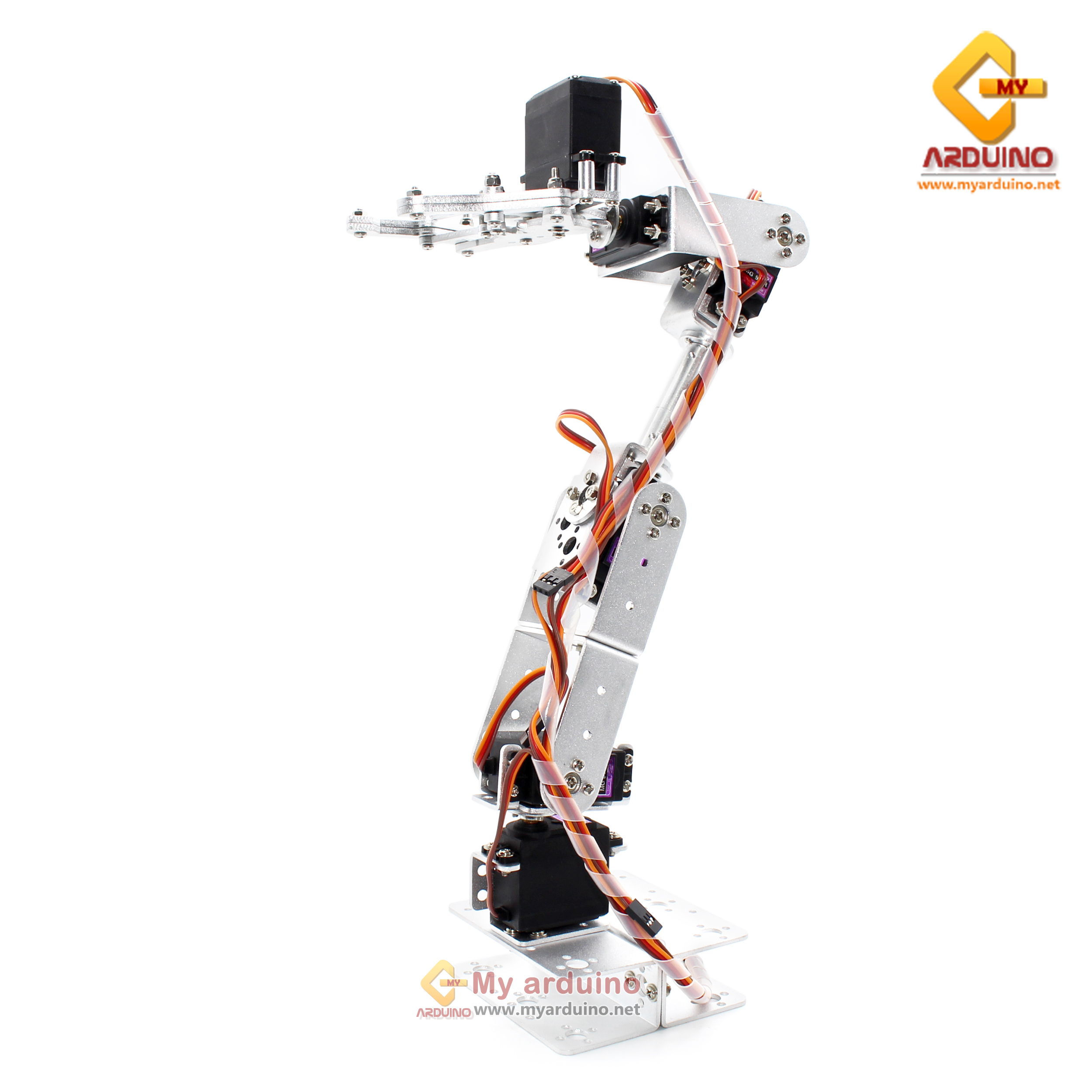 โครงแขนกลหุ่นยนต์ Arm Robot Arduino 6DOF สีเงิน โลหะ - ขาย Arduino อุปกรณ์ Arduino คุณภาพดี ราคา ...