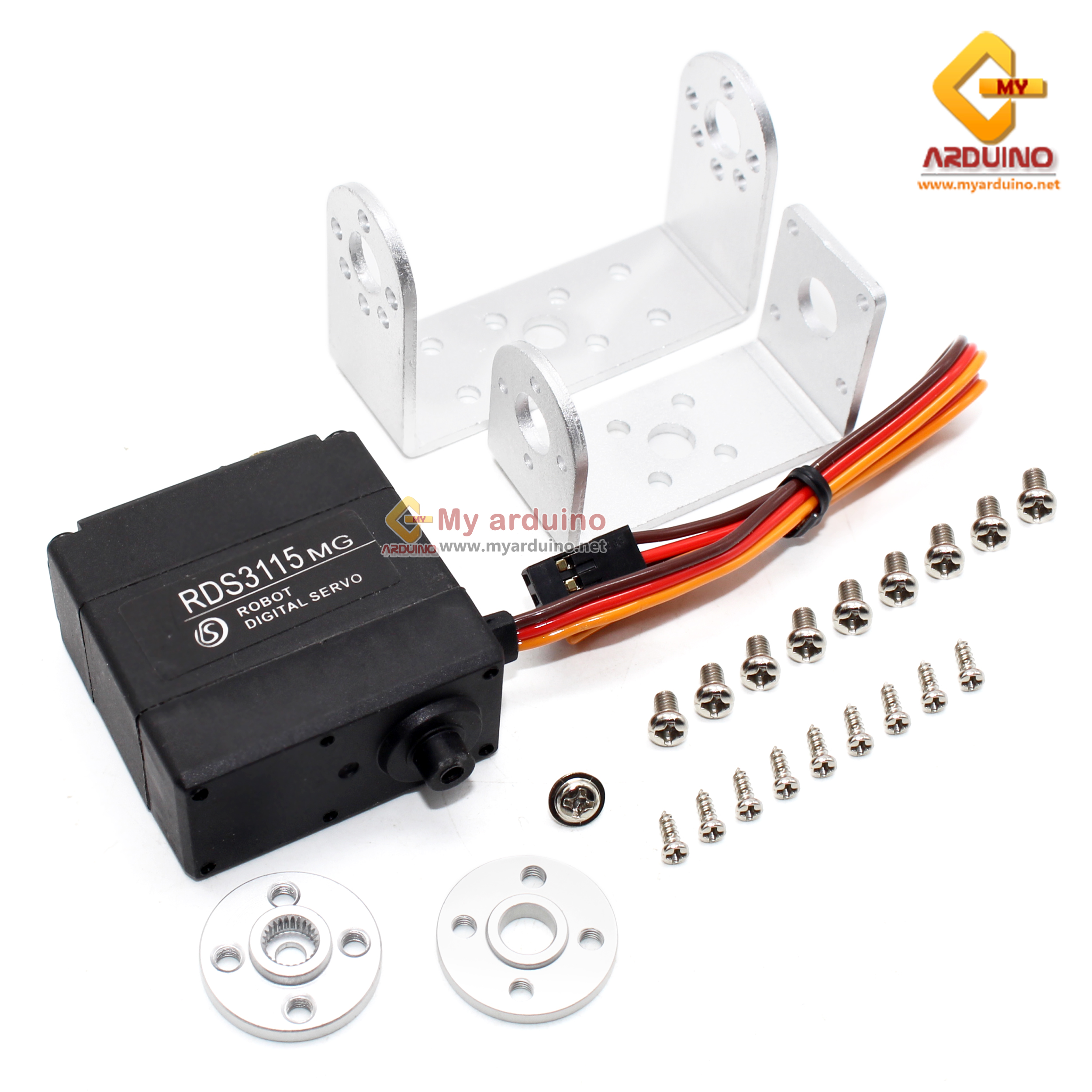 RDS3115 Servo Motor Arduino แกนคู่ 0-270 องศา ชุดเซอร์โวพร้อมลิ้งค์ เฟืองโลหะทั้งหมด - ขาย ...