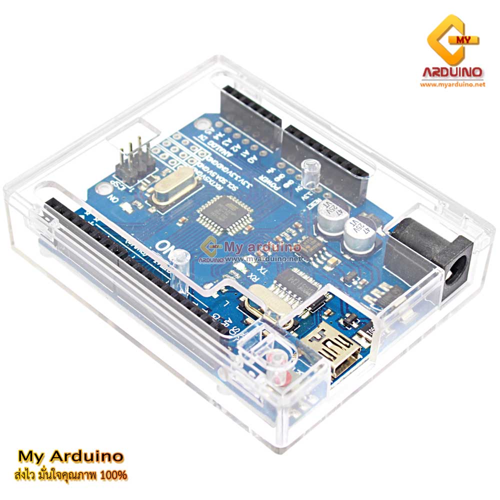 Arduino UNO R3 acrylic case box กล่องพลาสติกแบบใส สำหรับ Arduino Uno ...