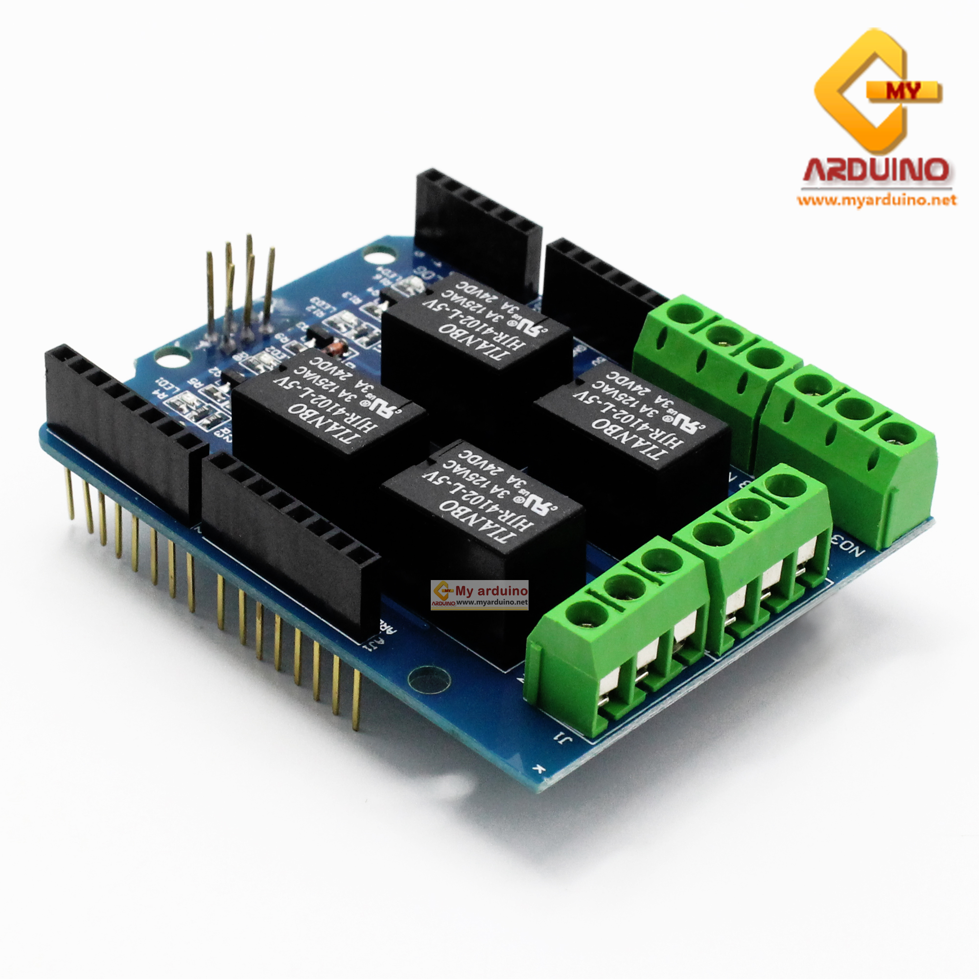 Arduino Relay Shield Module 4 Channel 5V - ขาย Arduino อุปกรณ์ Arduino ...
