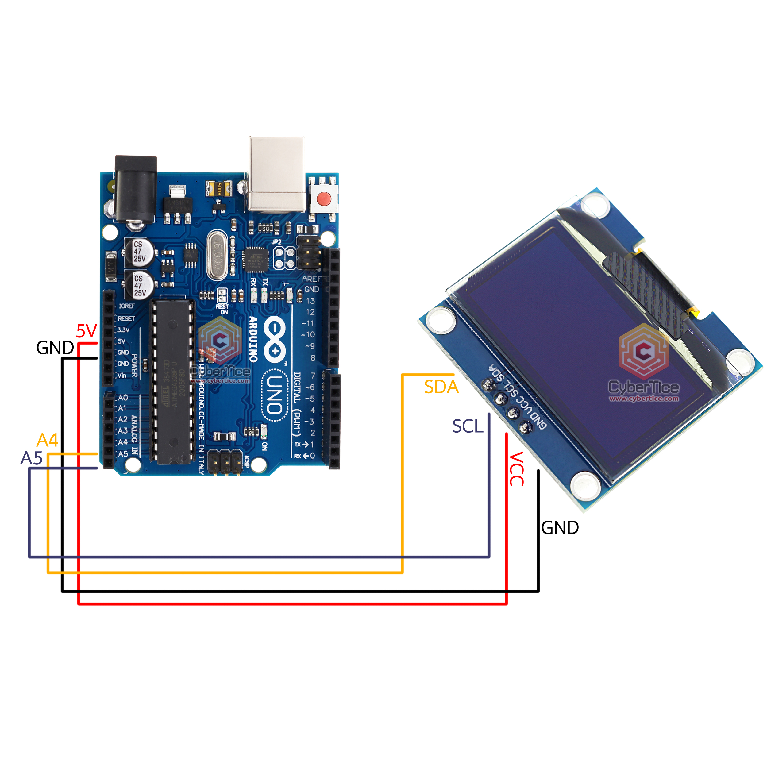สอนใช้งาน Arduino จอแสดงผล Oled 128x64 V20 แบบ I2c ขนาด 13นิ้ว ขาย Arduino อุปกรณ์ Arduino