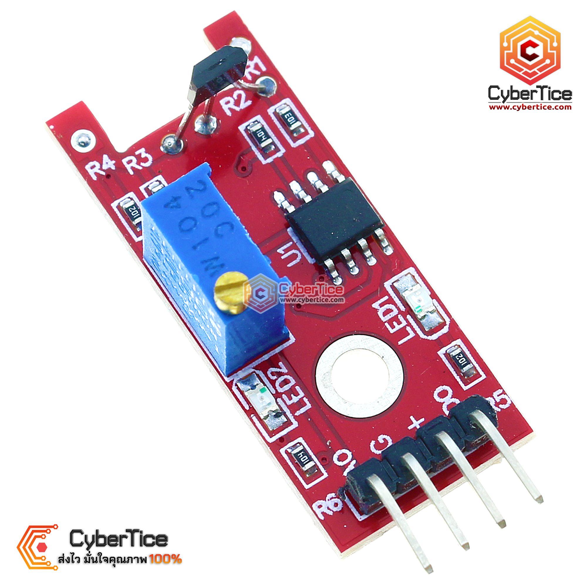 Hall Sensor Module เซ็นเซอร์ตรวจจับแม่เหล็ก 3144E KY-024 สีแดง - ขาย Arduino อุปกรณ์ Arduino ...