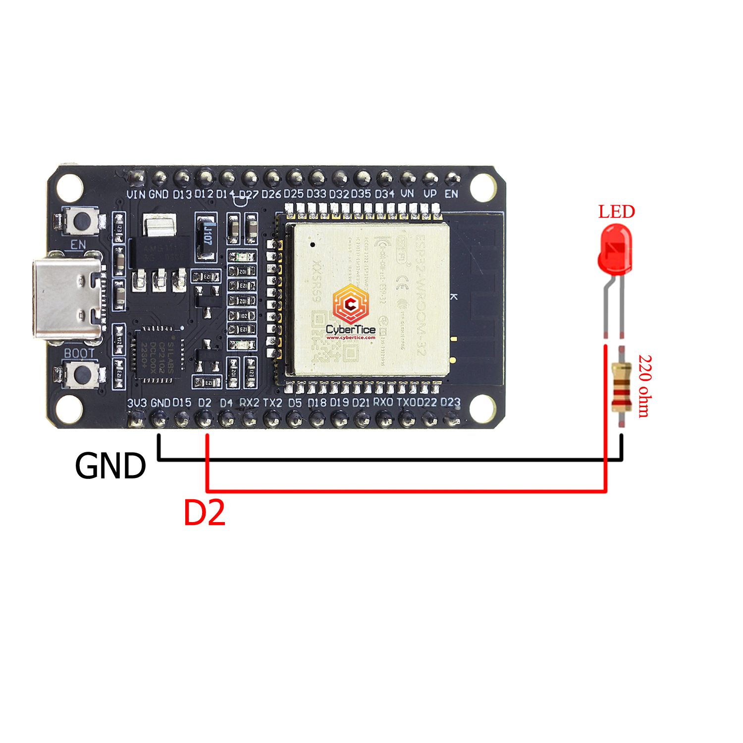 สอนใช้งาน ESP32 NodeMCU ESP-WROOM-32 Wi-Fi and Bluetooth Module Dual ...