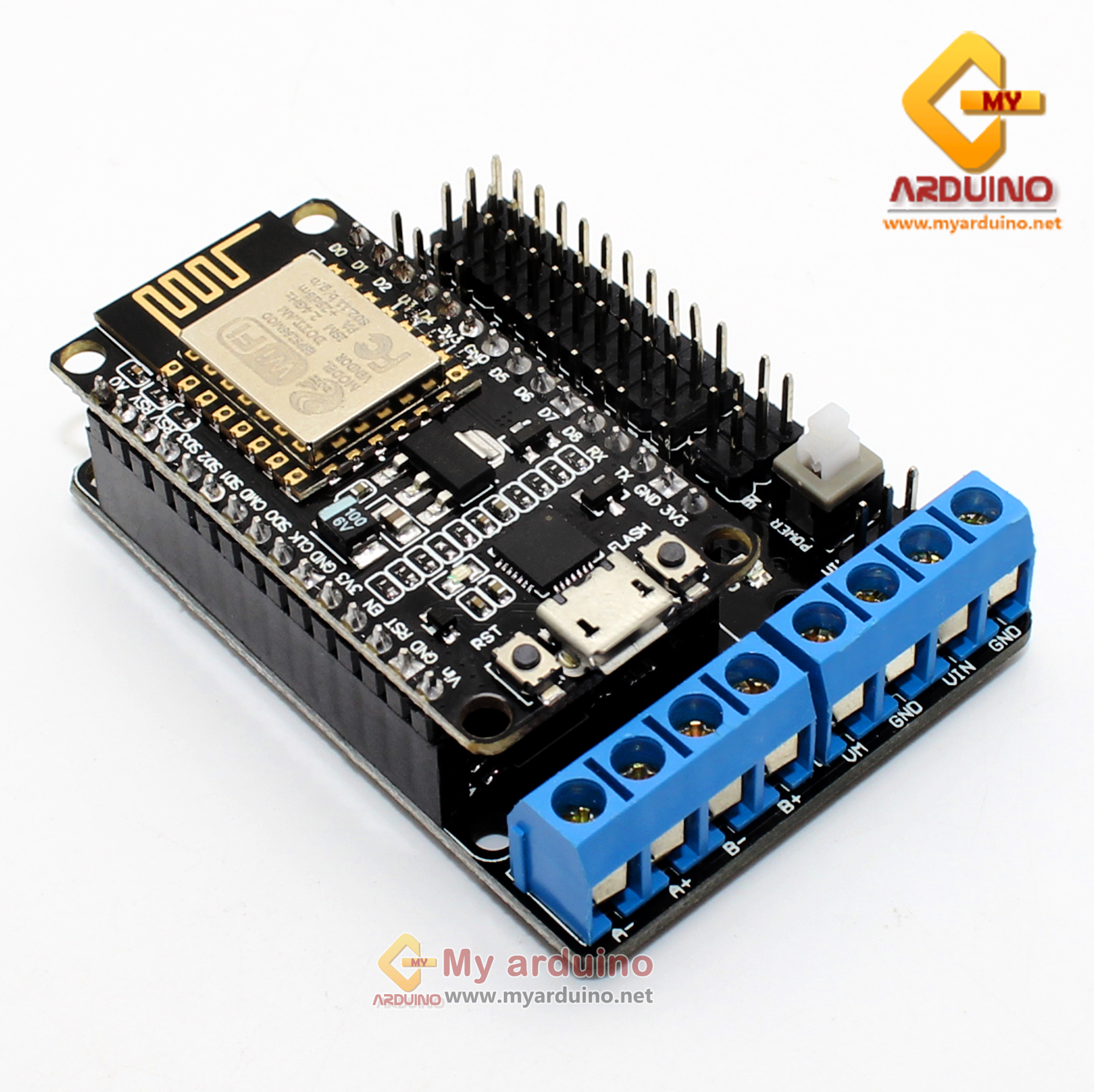 Motor Driver L293D Shield for NodeMCU V2 บอร์ดขับมอเตอร์สำหรับ ESP8266 NodeMCU V2 - ขาย Arduino ...