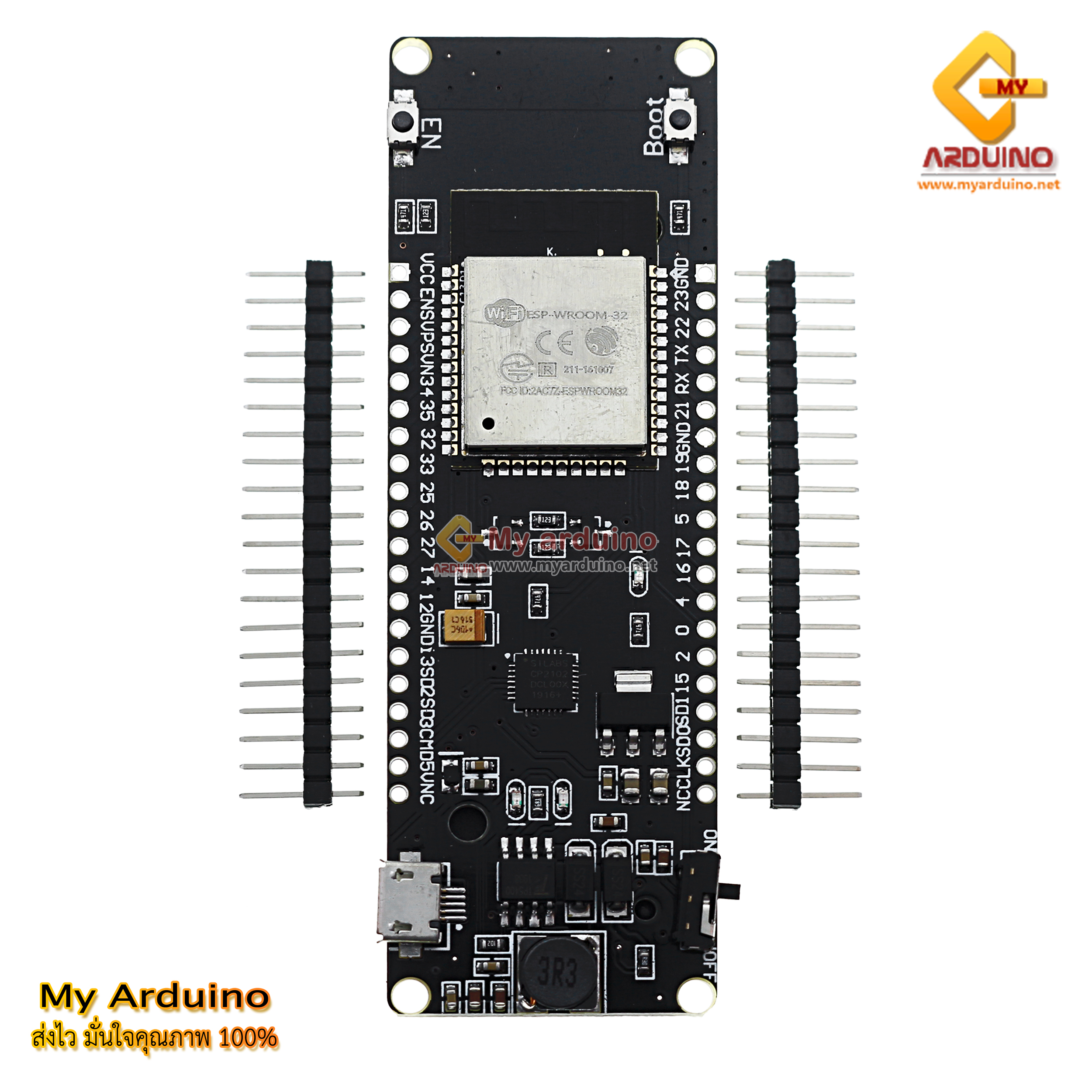WeMos ESP32 ESP-WROOM-32 + 18650 Battery Socket บอร์ด ESP32 พร้อมวงจรชาร์จแบตในตัว - ขาย Arduino ...