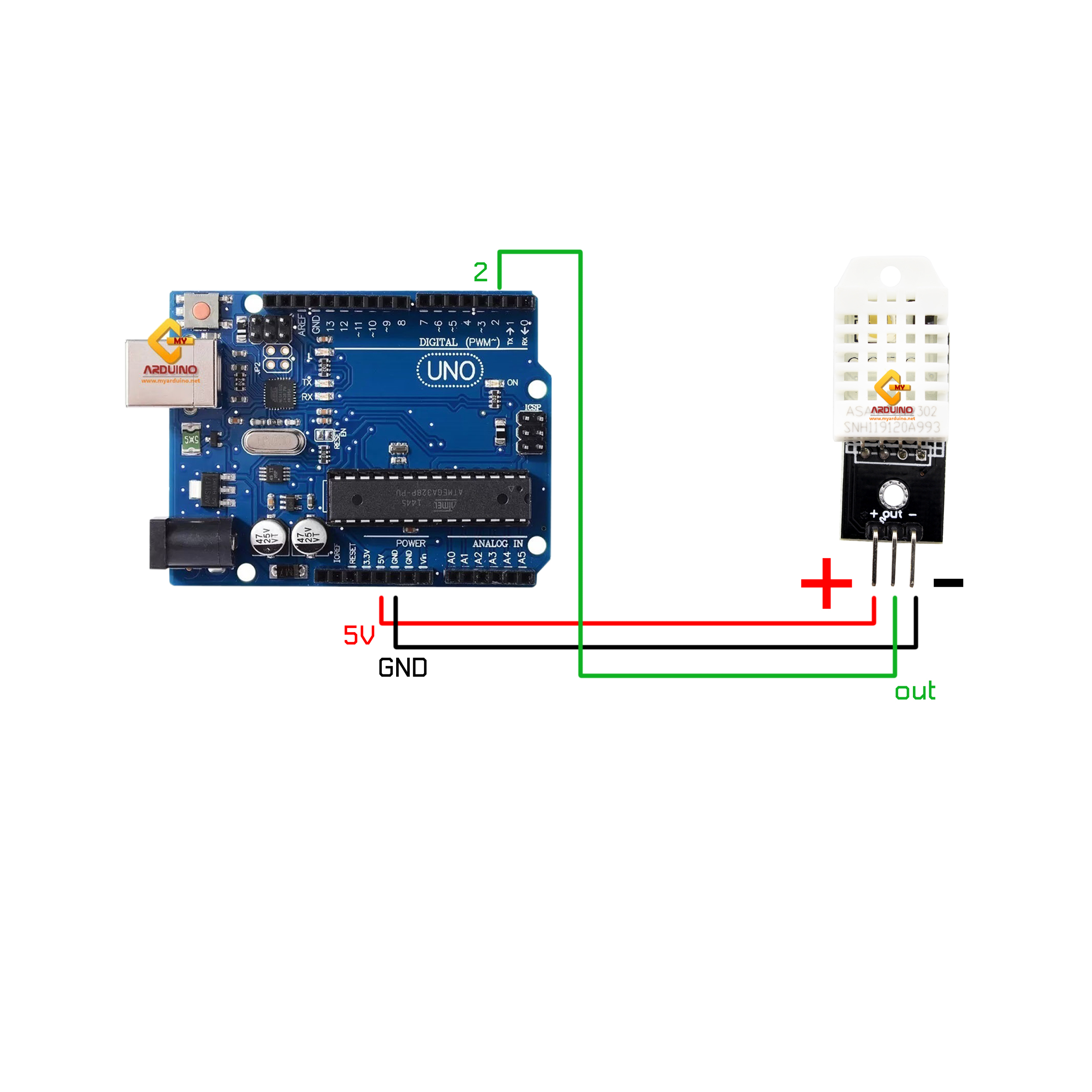 DHT22 AM2302 Module โมดูลวัดอุณหภูมิและความชื้น Temperature and ...