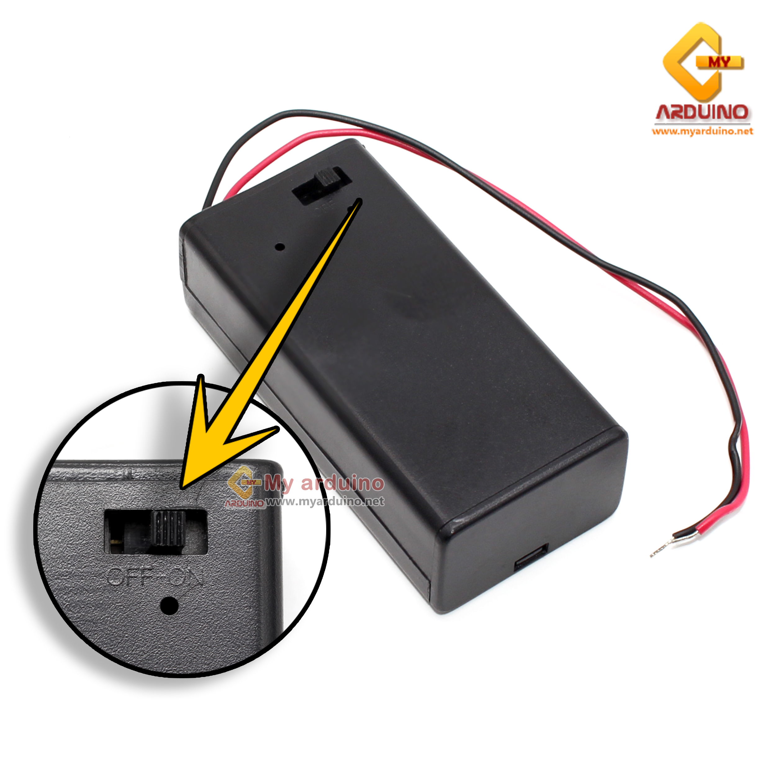 รางถ่าน 9v พร้อมสวิทช์และฝาปิดด้านหลัง ขาย Arduino อุปกรณ์ Arduino คุณภาพดี ราคาถูก ส่งไว ส่งฟรี