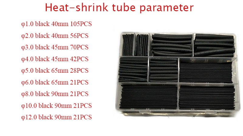 ชุดเซ็ตท่อหด พร้อมกล่องอุปกรณ์ สำหรับหุ้มสายไฟ สีดำ 385 ชิ้น ขาย Arduino อุปกรณ์ Arduino